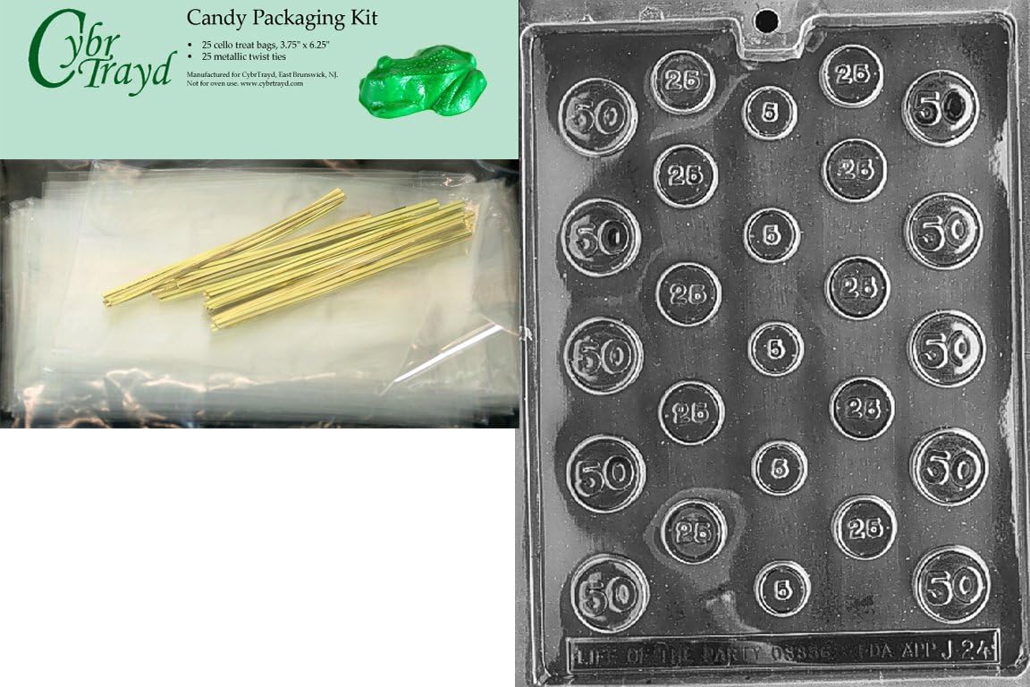 Amazon.com: Cybrtrayd Coins Jobs Chocolate Candy Mold with Packaging ...