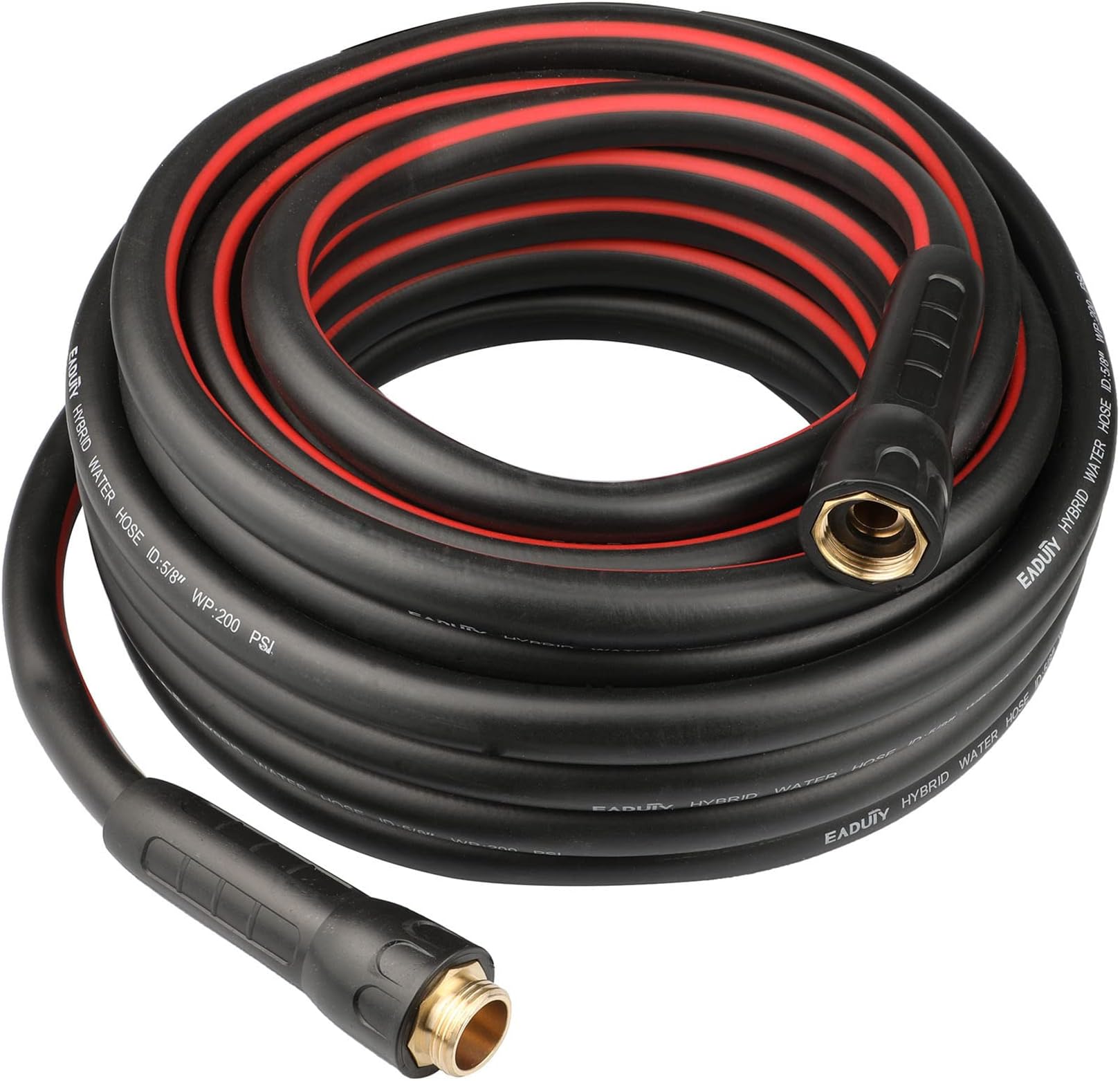 Amazon.com : 3/4" x 50' Garden Hose - Heavy-Duty Contractors Rubber ...