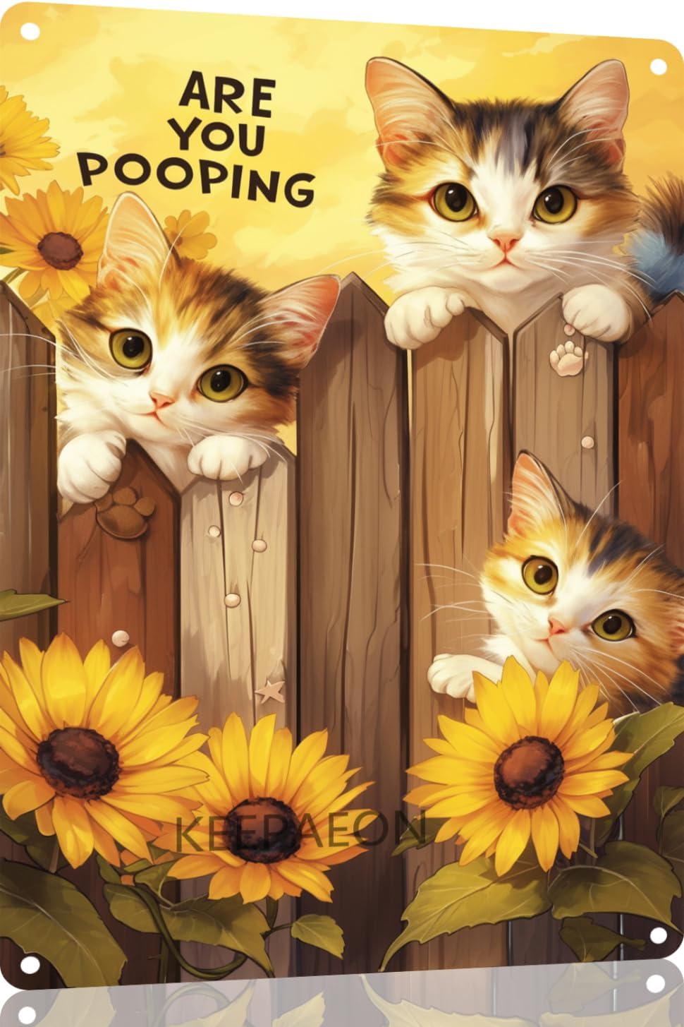 Amazon.com : KEEPAEON Are You Pooping Cat Vintage Metal Wall Art ...