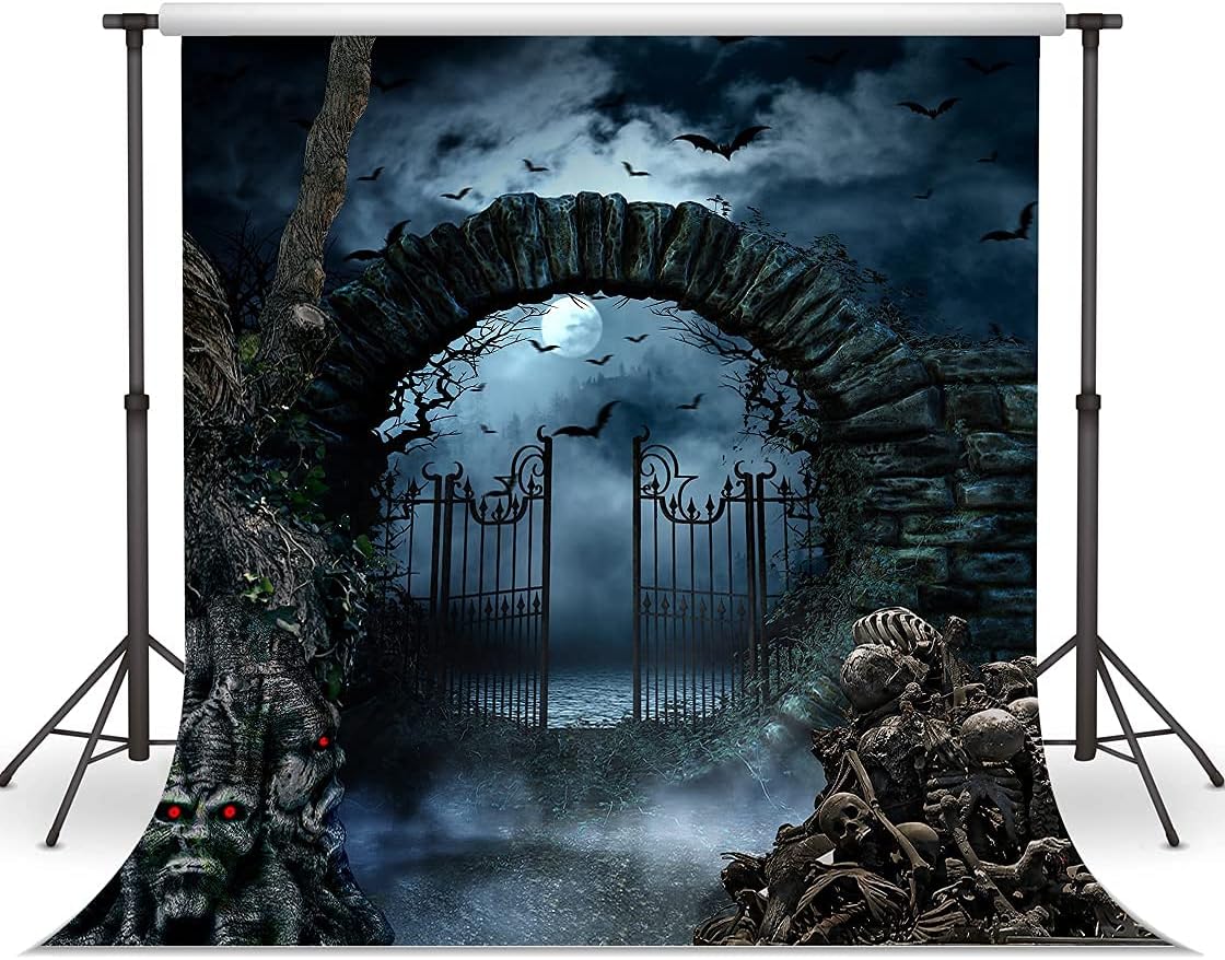 Haosphoto 5X7FT/150X210cm Halloween Backdrop Horror Moon Night ...