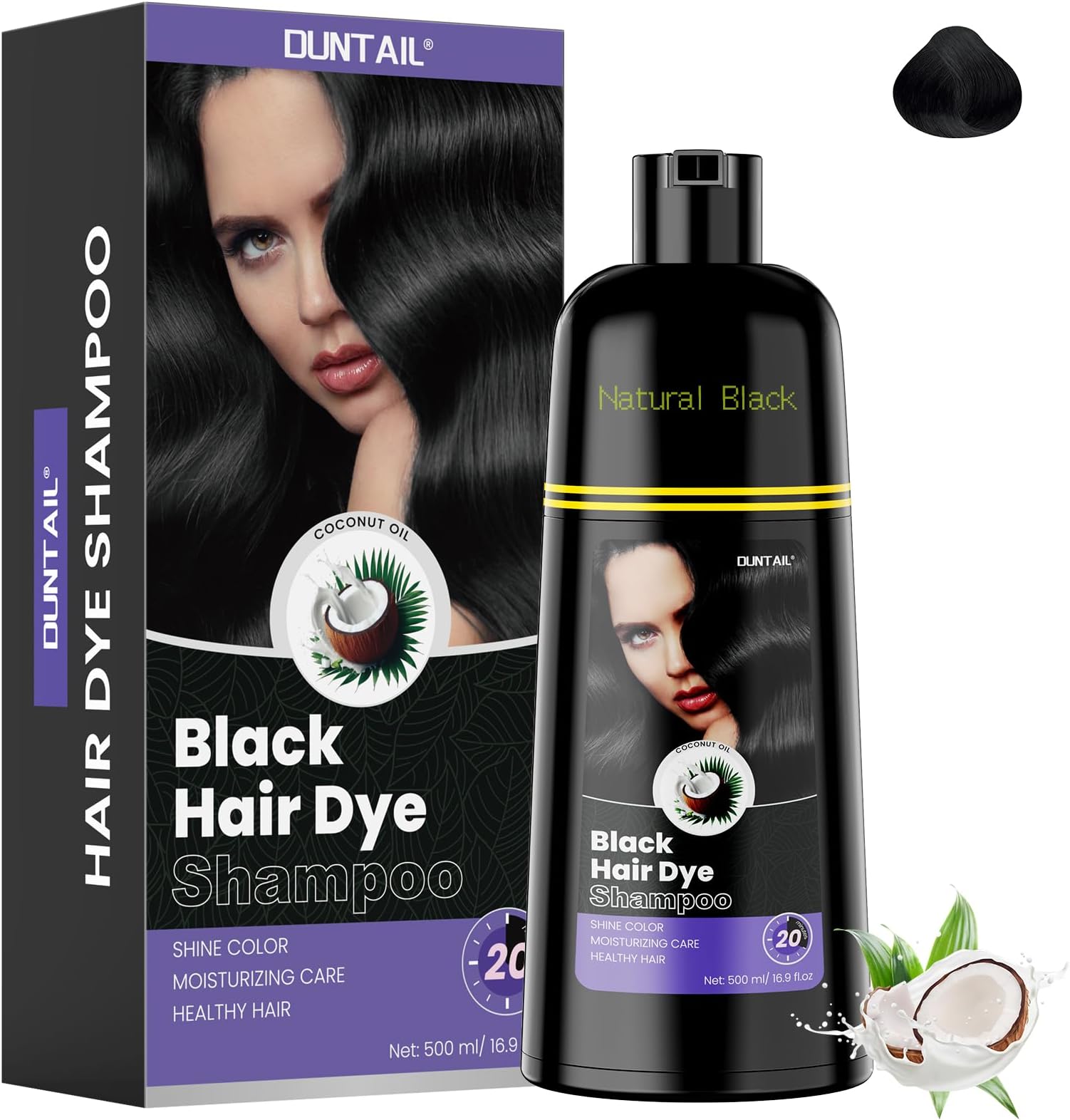 Amazon.com : Kleikyerel Black Hair Dye Shampoo 3 in 1 for Gray Hair ...