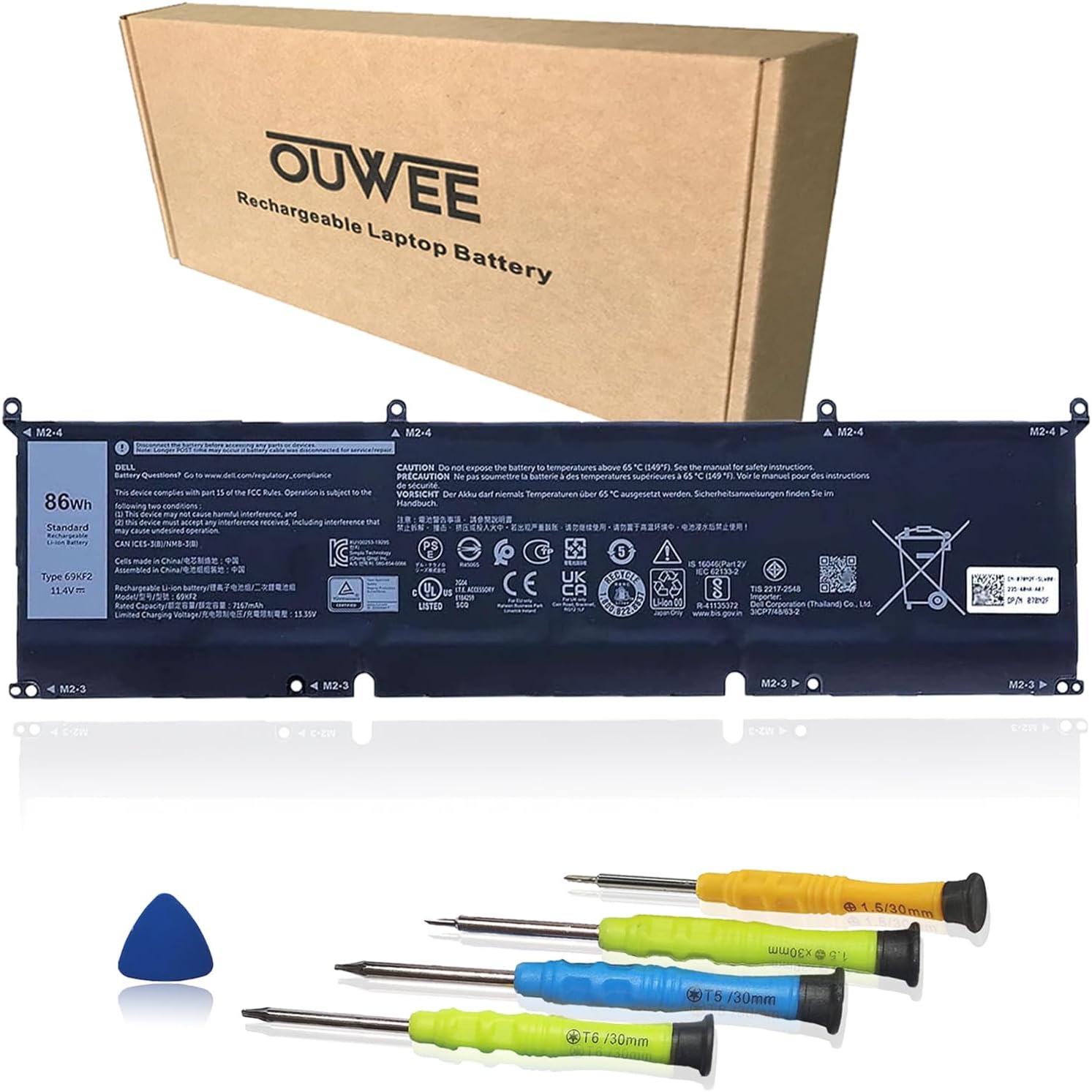 Amazon.com: IZKROR 69KF2 86Wh Battery Replacement for Dell Alienware ...