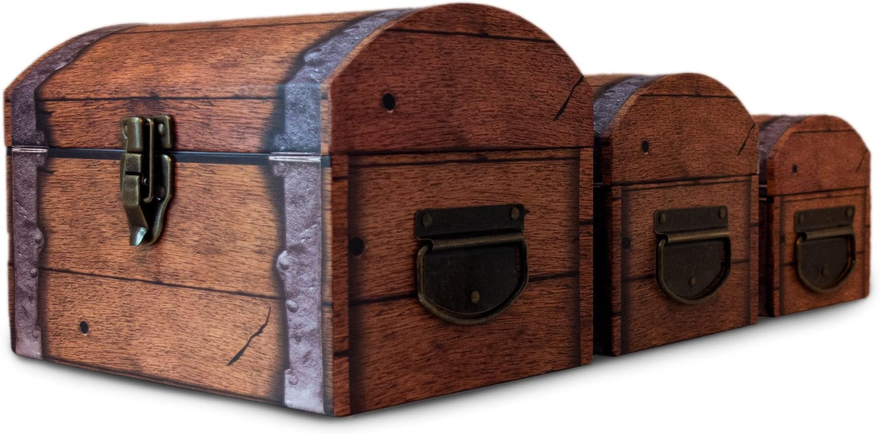Amazon.com: Cabilock Pirate Treasure Chest with Lock and Key Wooden ...