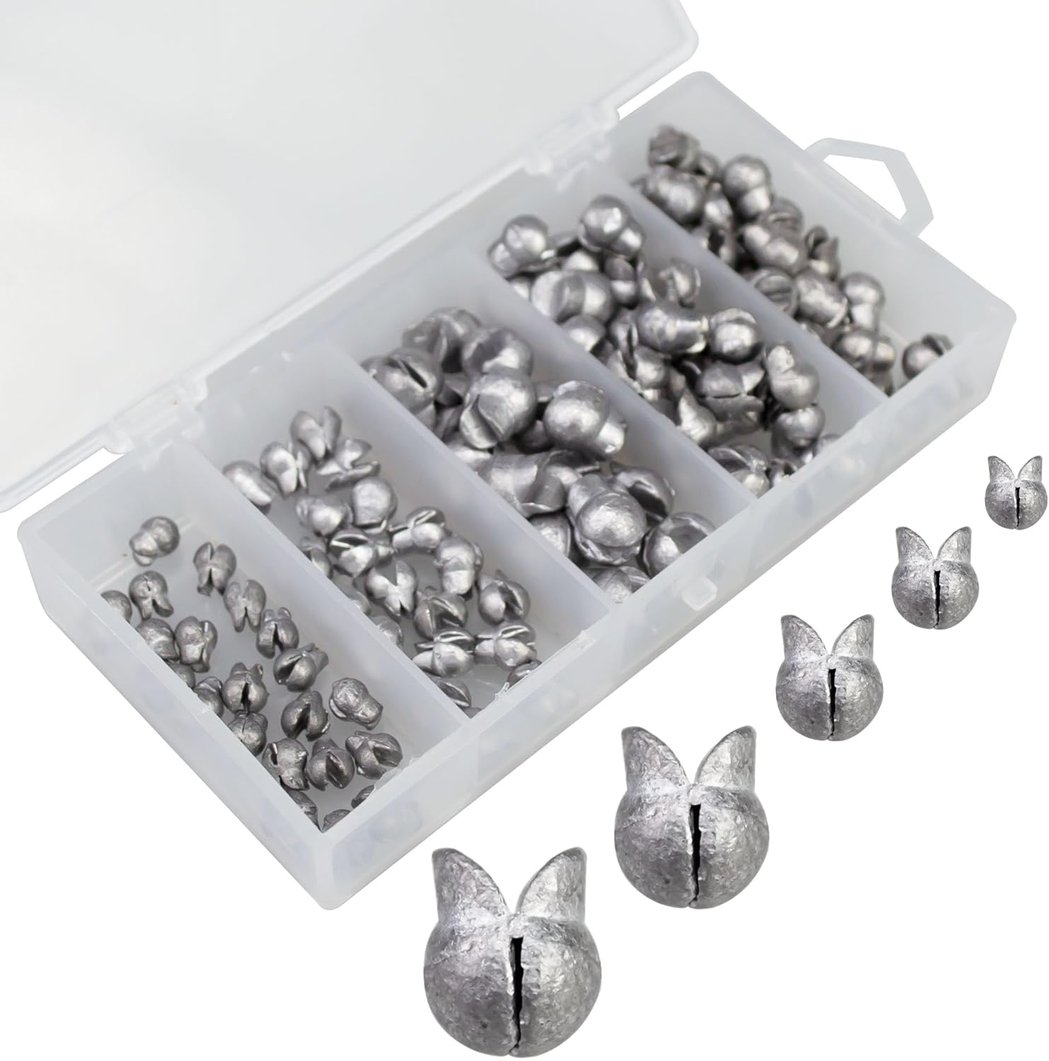 Amazon.com : 100pcs Round Split Shot Weights Kit Removable Fishing ...