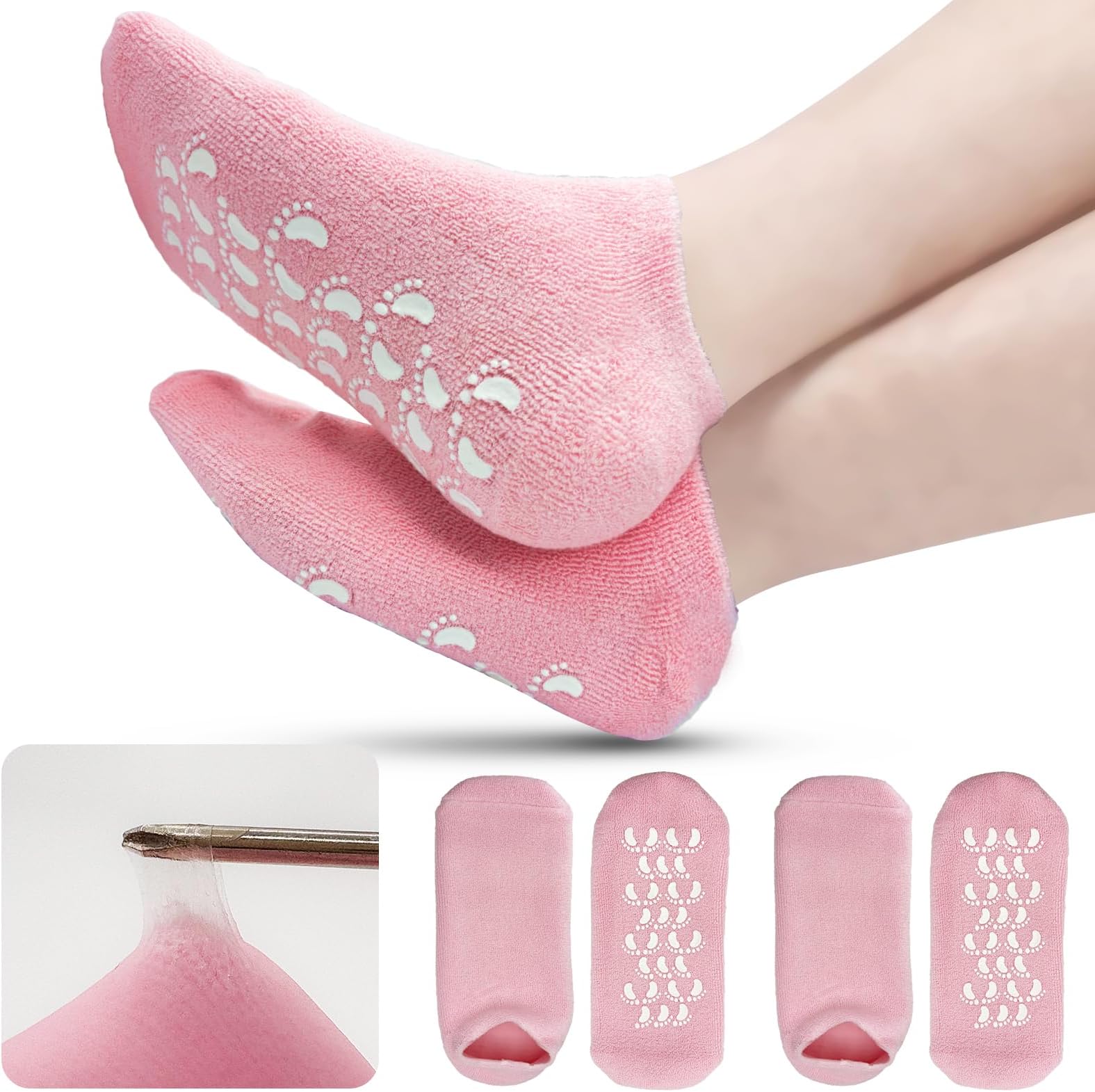 Amazon.com : Giloner Foot Moisturizing Socks 2Pairs,One Size Silicone ...