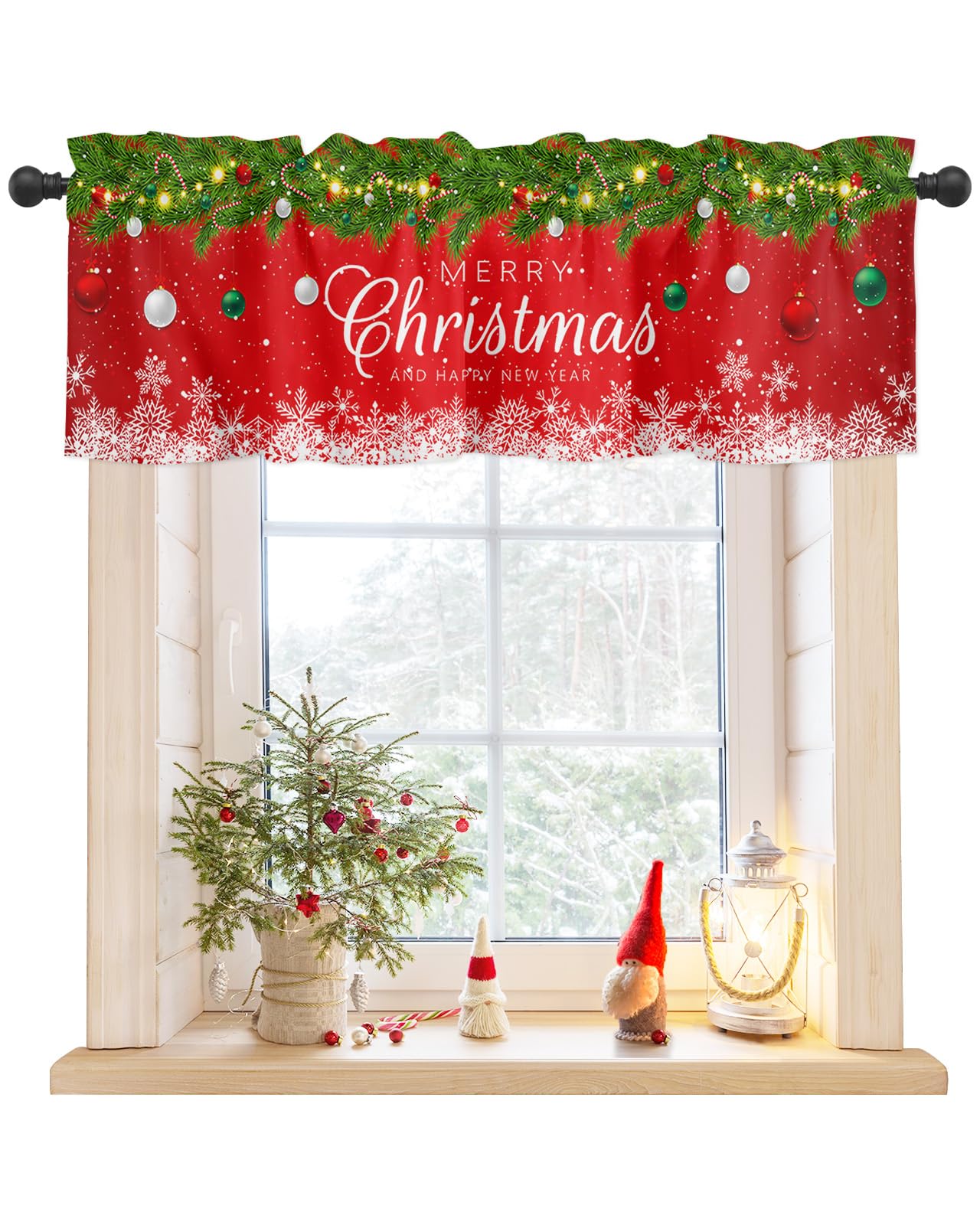 Amazon.com: Merry Christmas Curtain Valances for Windows, Christmas ...