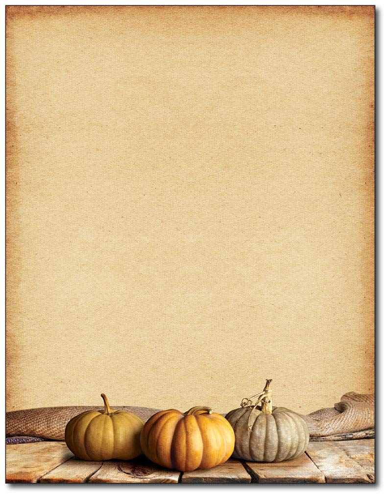 Amazon.com : Fall Pumpkins Autumn Letterhead Paper - 80 Sheets - for ...