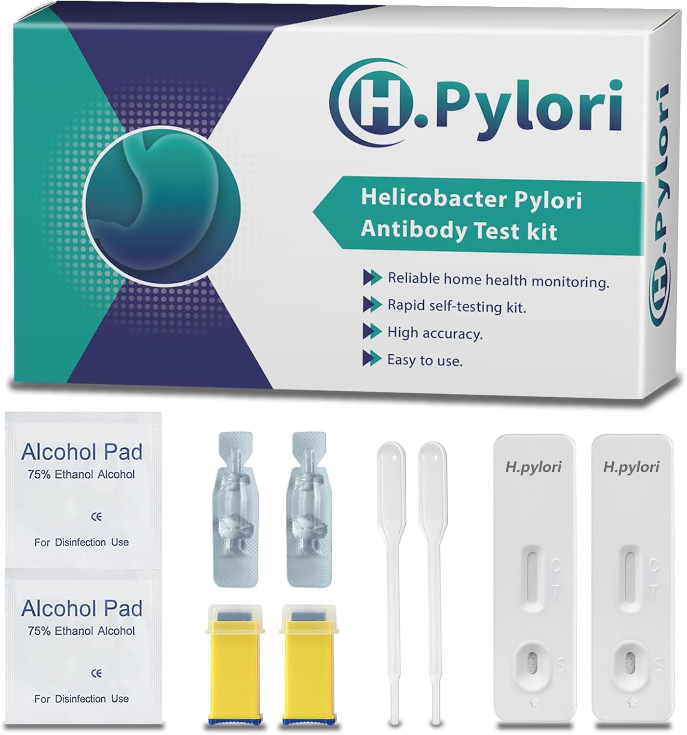 Helicobacter Pylori Test Kit - 2 Pack, H Pylori Test Kits at Home, h ...