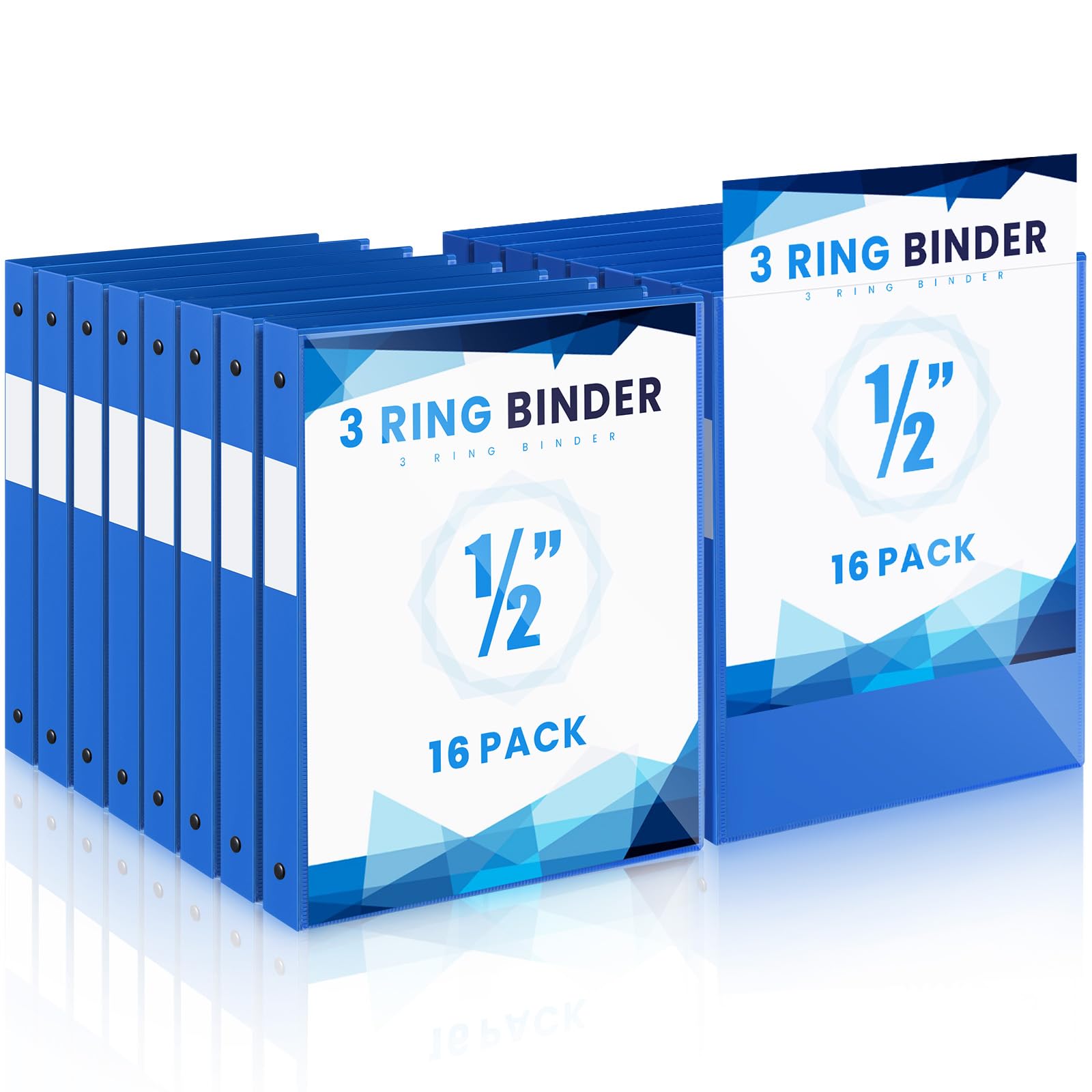 Amazon.com : Henoyso 16 Pcs 1/2 Inch Blue 3 Ring Binder with Clear ...