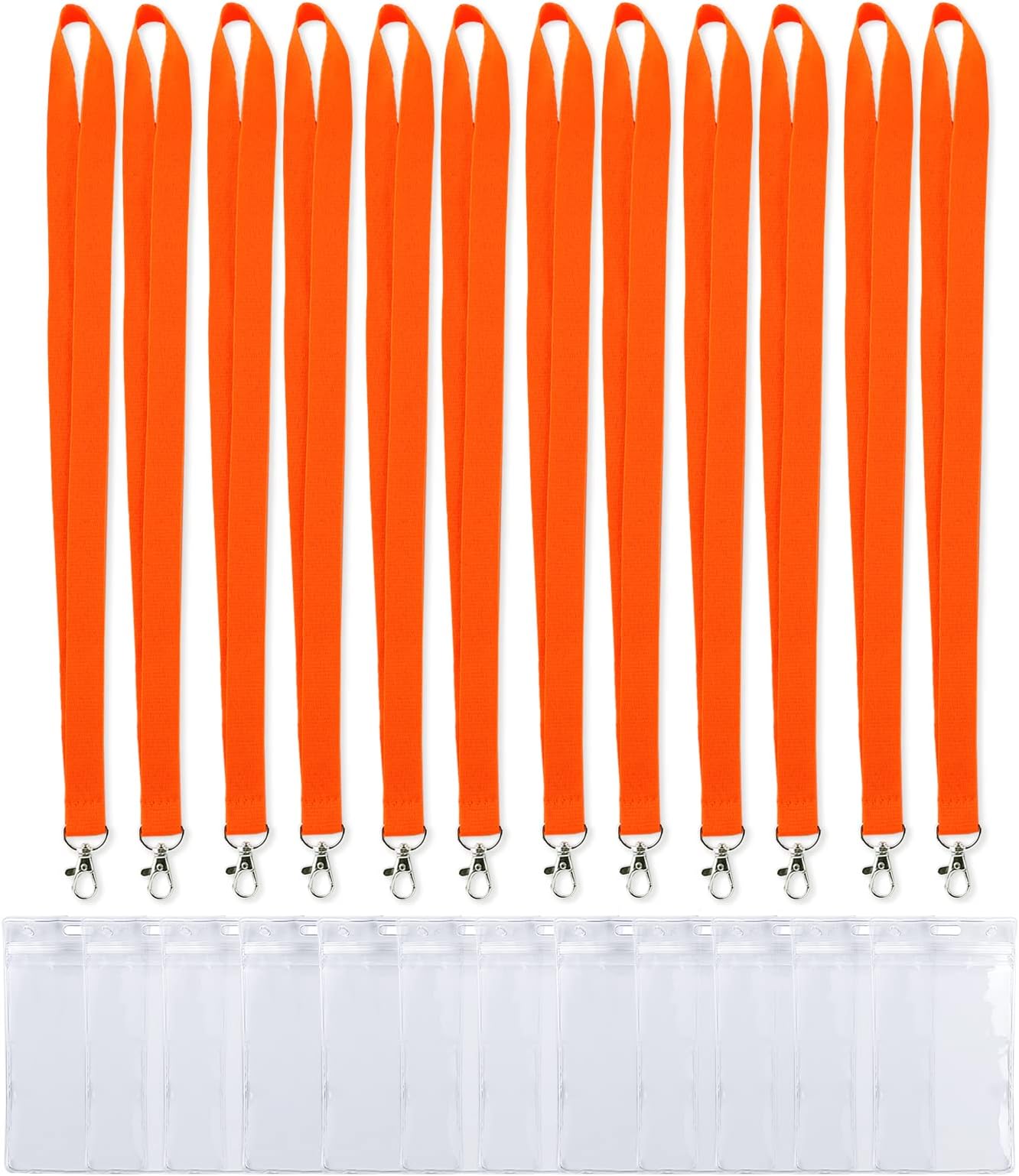 Amazon.com : 12 Pack - Bright Neon Lanyards with Clear Resealable ...