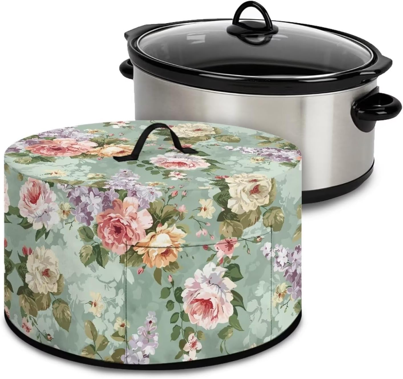 Amazon.com: Cugasmaru Spring Flower Slow Cooker Cover Compatible with 6 ...