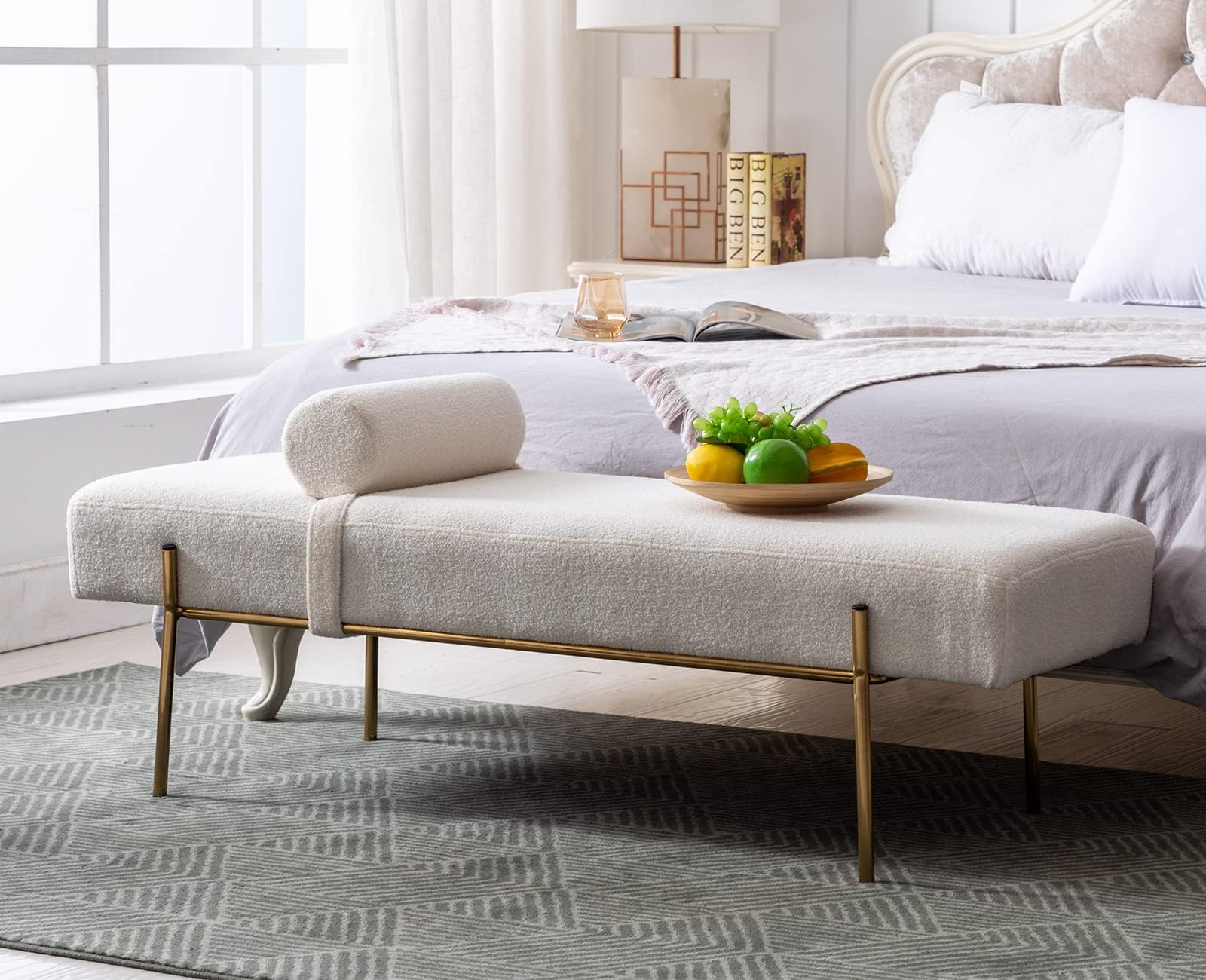 Amazon.com: QUINJAY Modern End of Bed Bench, Upholstered Entryway Bench ...