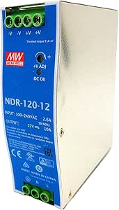 Amazon.com: Mean Well NDR-120-12 DIN Rail Power Supply 120W 12V 10A Constant Current Low No-Load ...