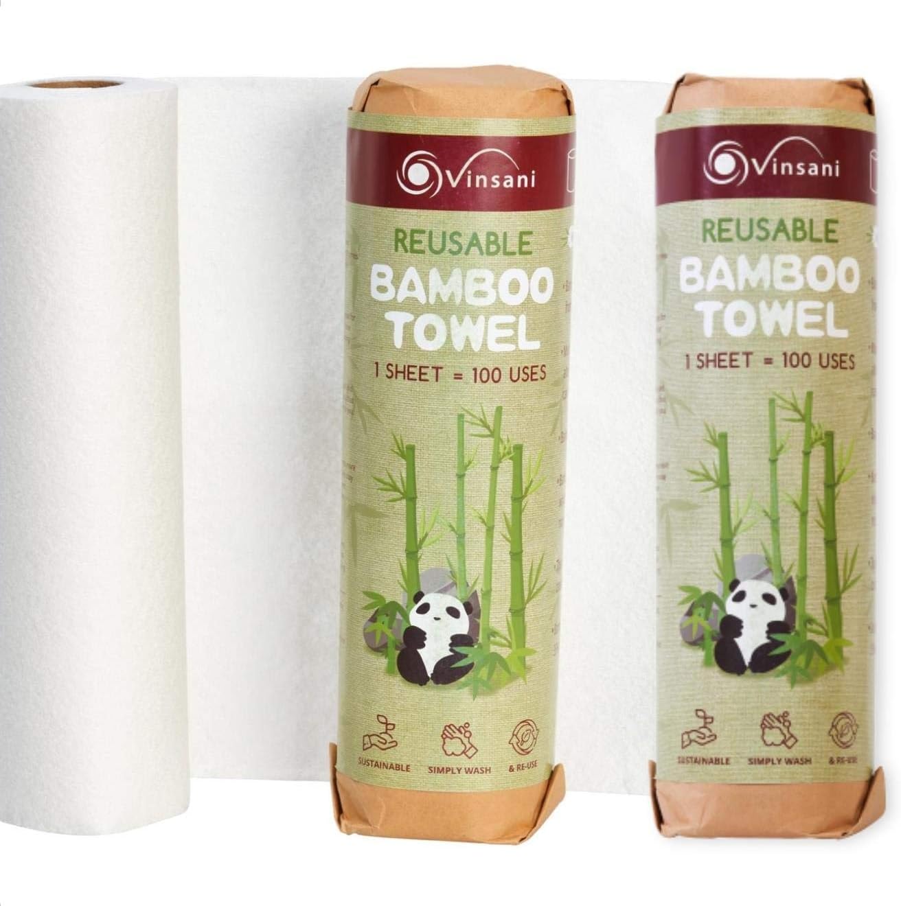 The Cheeky Panda Bamboo Kitchen Roll | 2 Kitchen Rolls - 200 Super ...