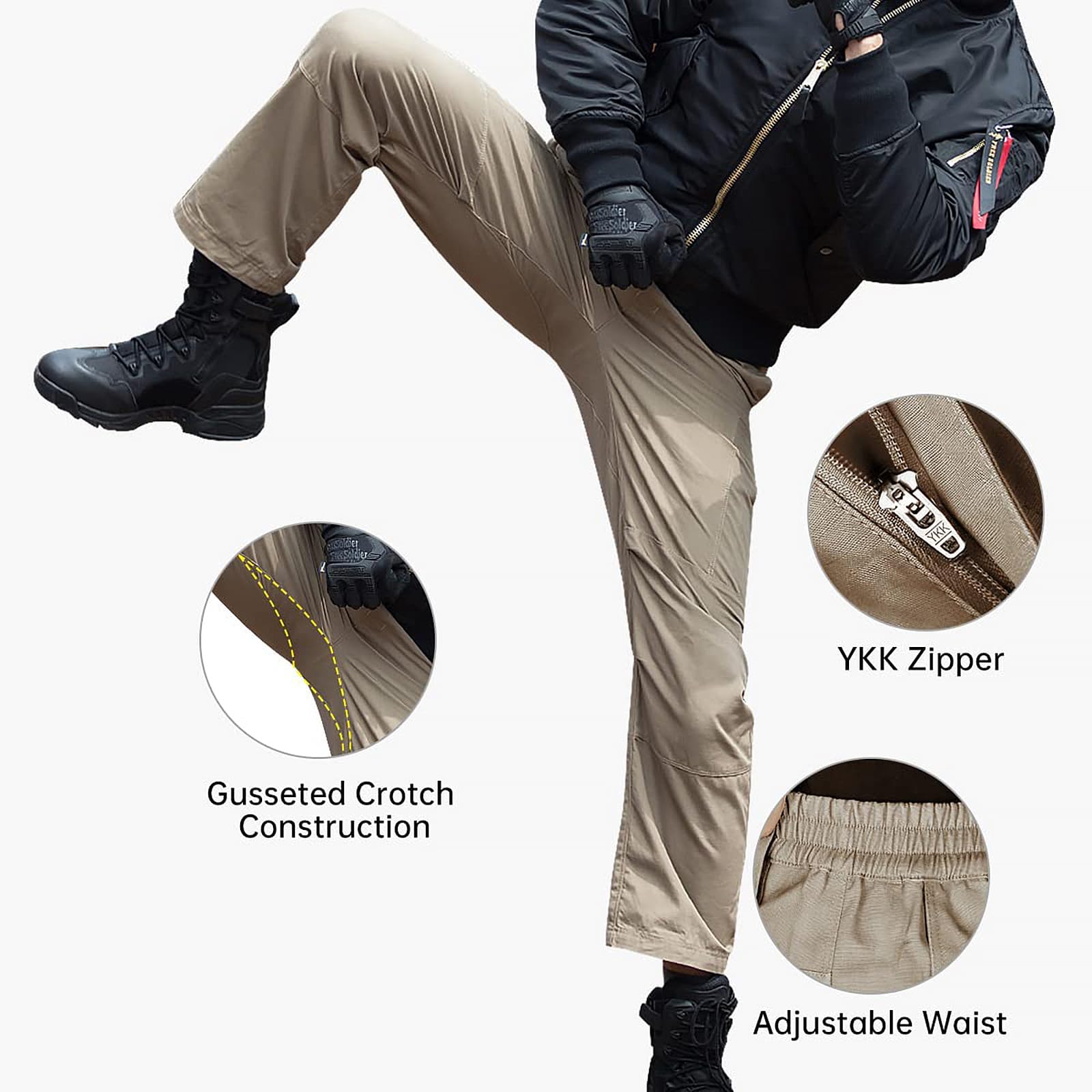 Snapklik.com : FREE SOLDIER Mens Cargo Tactical Pants Ripstop Military ...