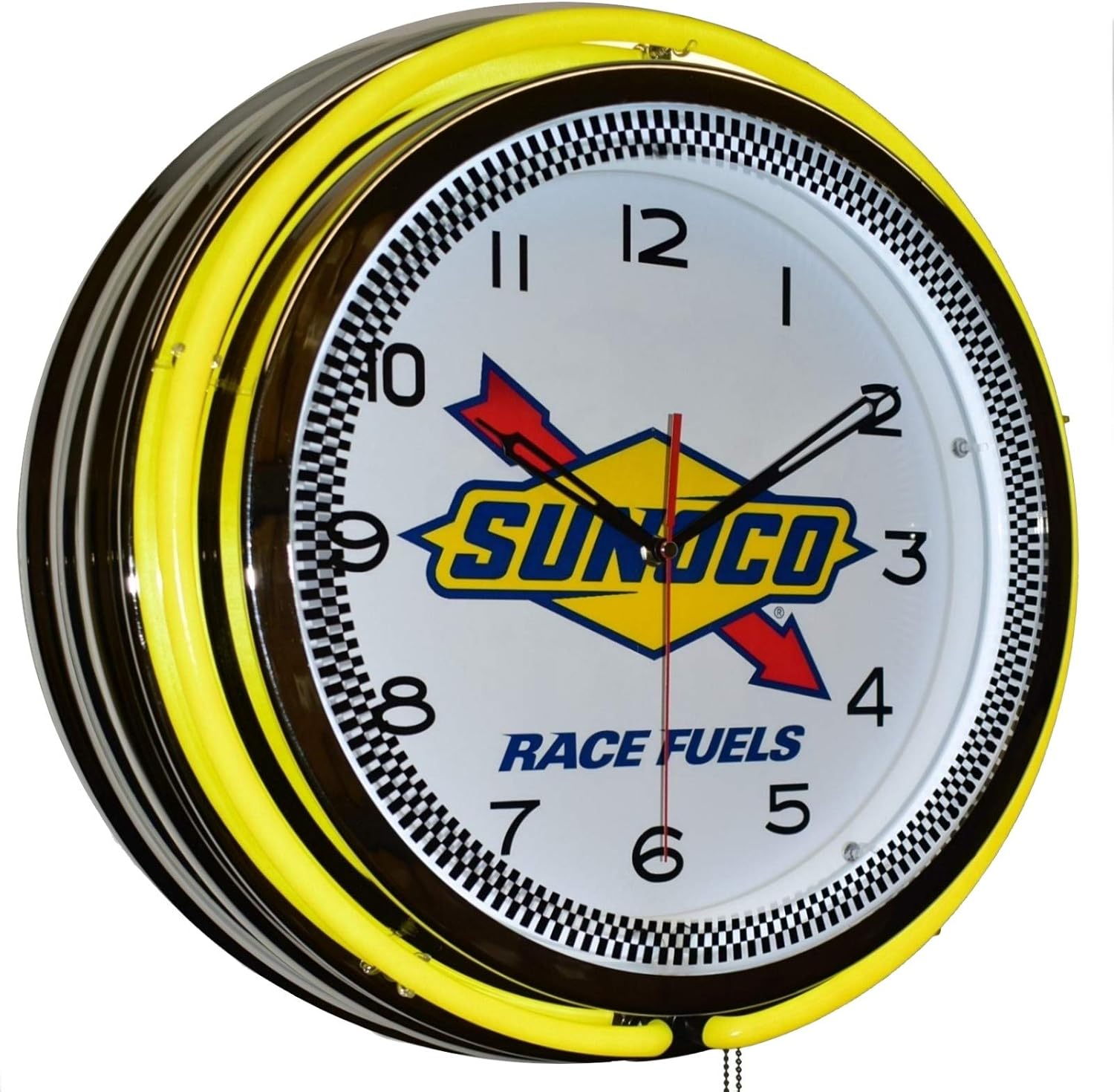 Amazon.com: Sunoco Race Fuels 18" Yellow Double Neon Advertising Clock ...