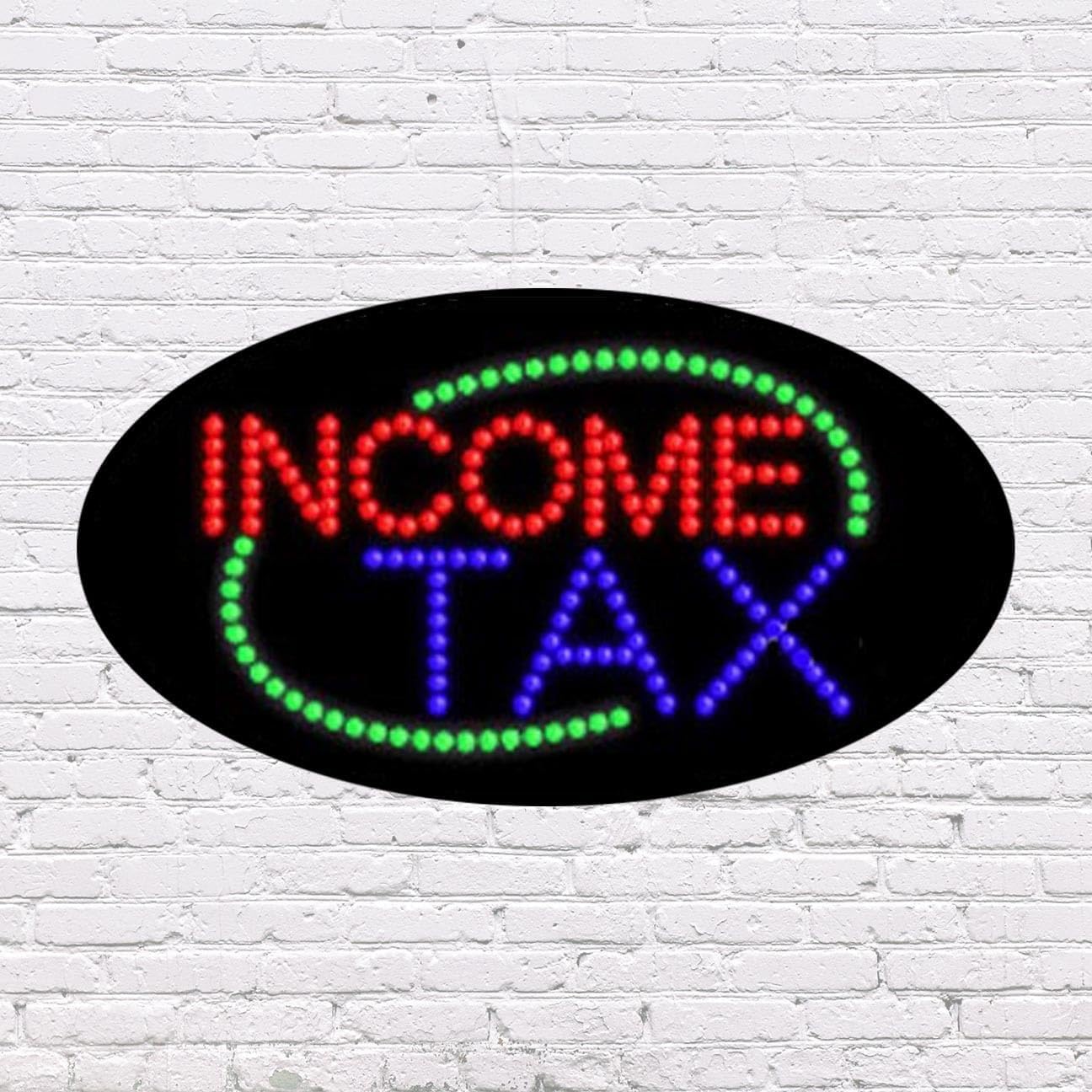 Amazon.com: LED Income Tax Sign for Retail Business Displays ...