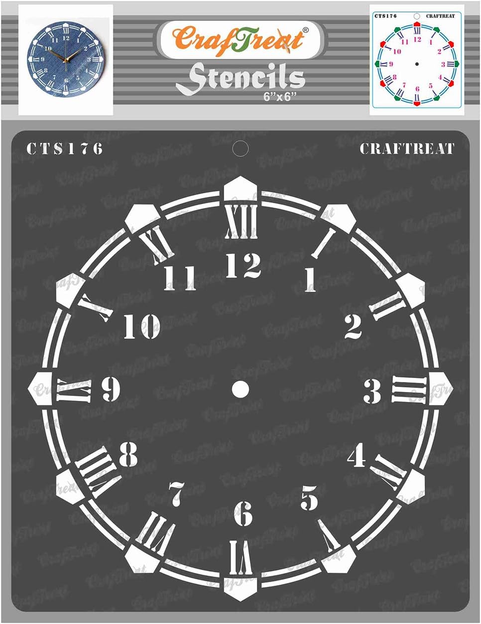 CrafTreat Reusable Wall Clock Stencils for Painting on Wood, Canvas ...