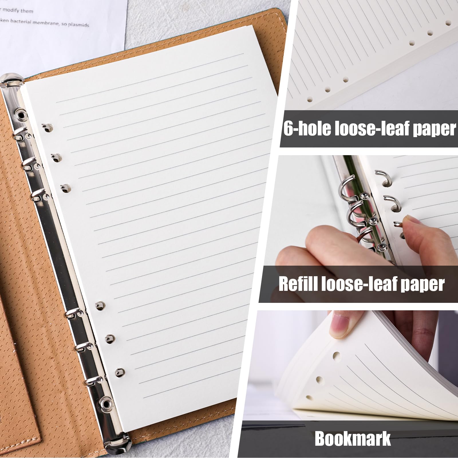 Snapklik.com : 100 Sheets Lined Refill Paper, White Loose Leaf Paper 6 ...