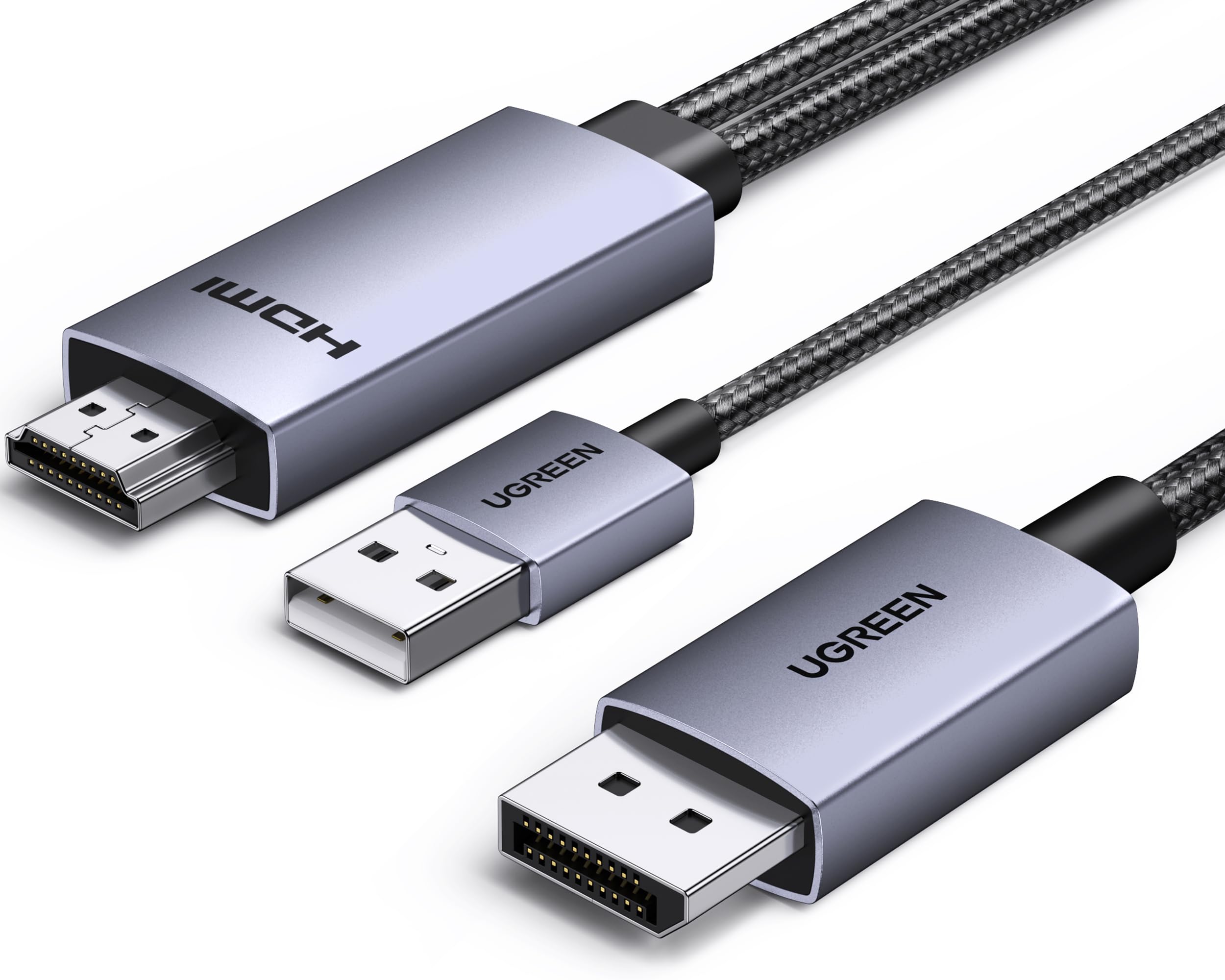 Amazon.com: UGREEN Active HDMI to DisplayPort Cable with USB Powered 4K ...