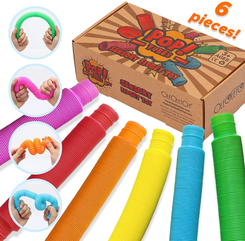 Buy ZaxiDeel Fidget Pop Tube Toys for Kids and Adults 6 Pack, Pipe ...