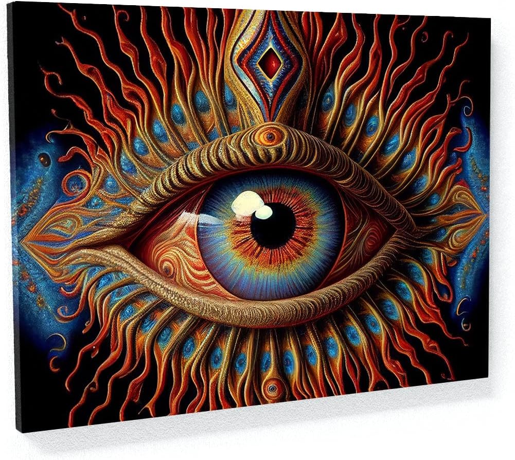 Amazon.com: Sense Canvas Dmt Trippy Psychedelic Eye 3 Canvas Art - Home ...
