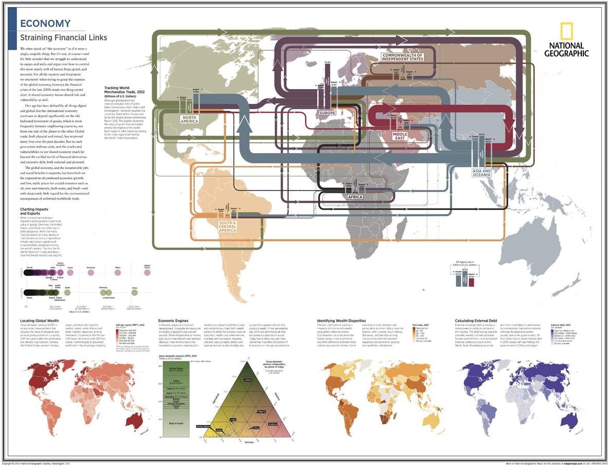 National Geographic: World Economy Wall Map - 24.75 x 19 inches ...