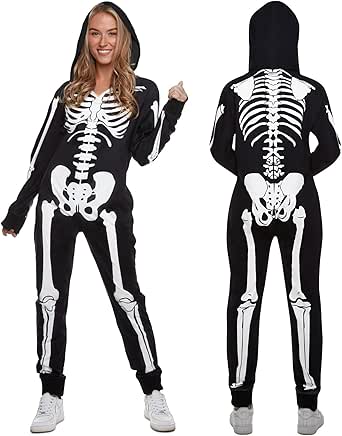 Amazon.com: Morph Skeleton Costume Women, Skeleton Jumpsuit Womens ...