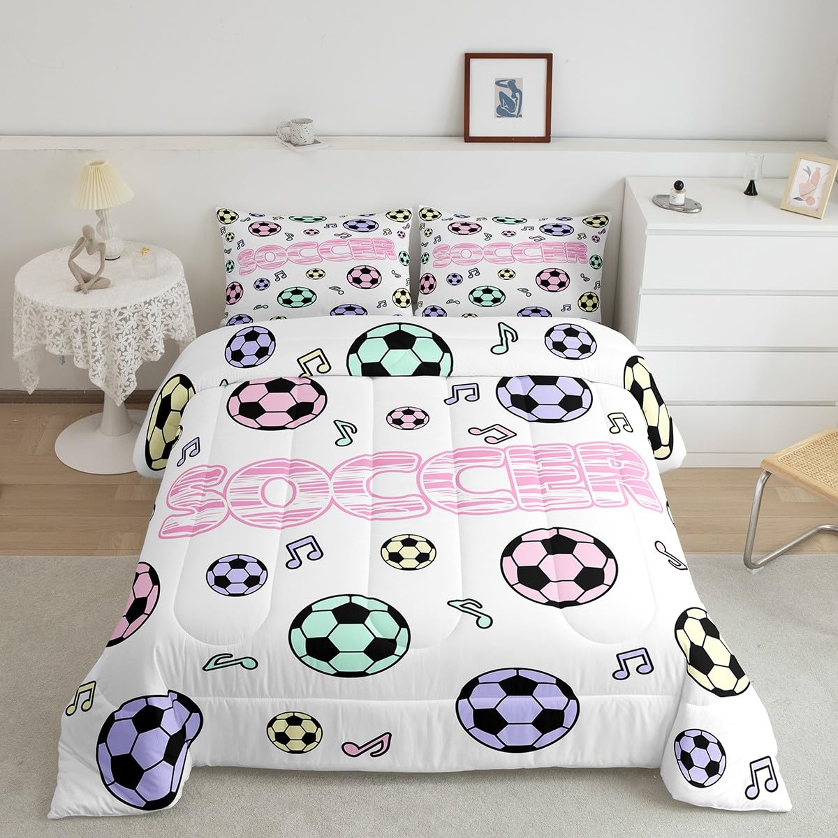 Amazon.com: Feelyou Kids Soccer Bedding Set Twin Size Music Pattern ...
