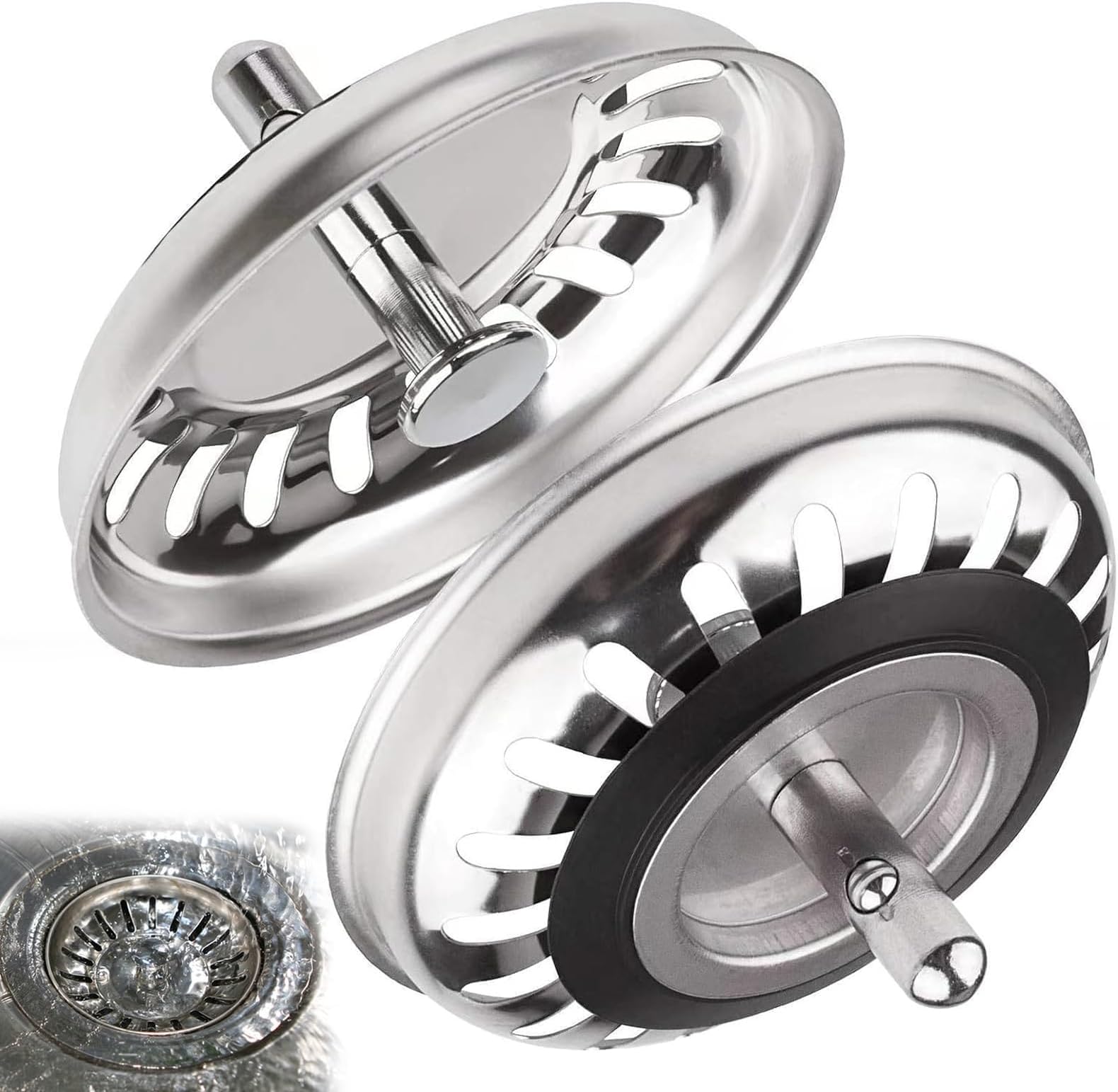 INBOLM 2 Pack Kitchen Sink Plug Strainer,Stainless Steel Thicken Sink ...