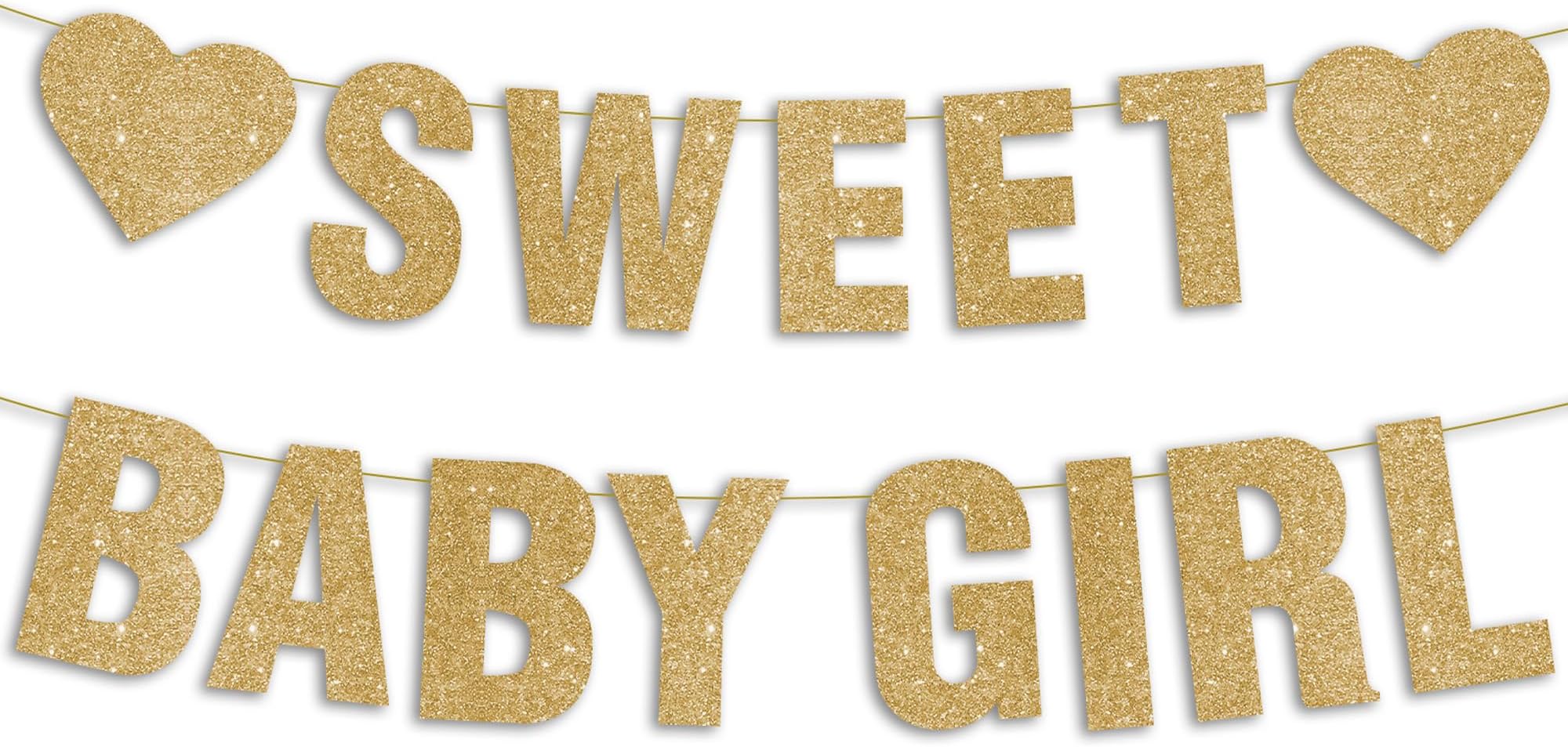 Amazon.com: Gold Oh Baby Banner - Prestrung Oh Baby Sign, Golden Baby ...