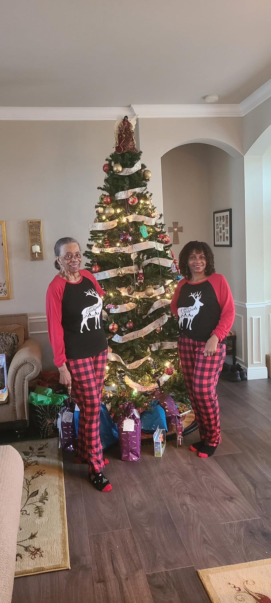 Amazon.com: YIJIU Christmas Pajamas Cute Deer Print Long Sleeve Totem ...