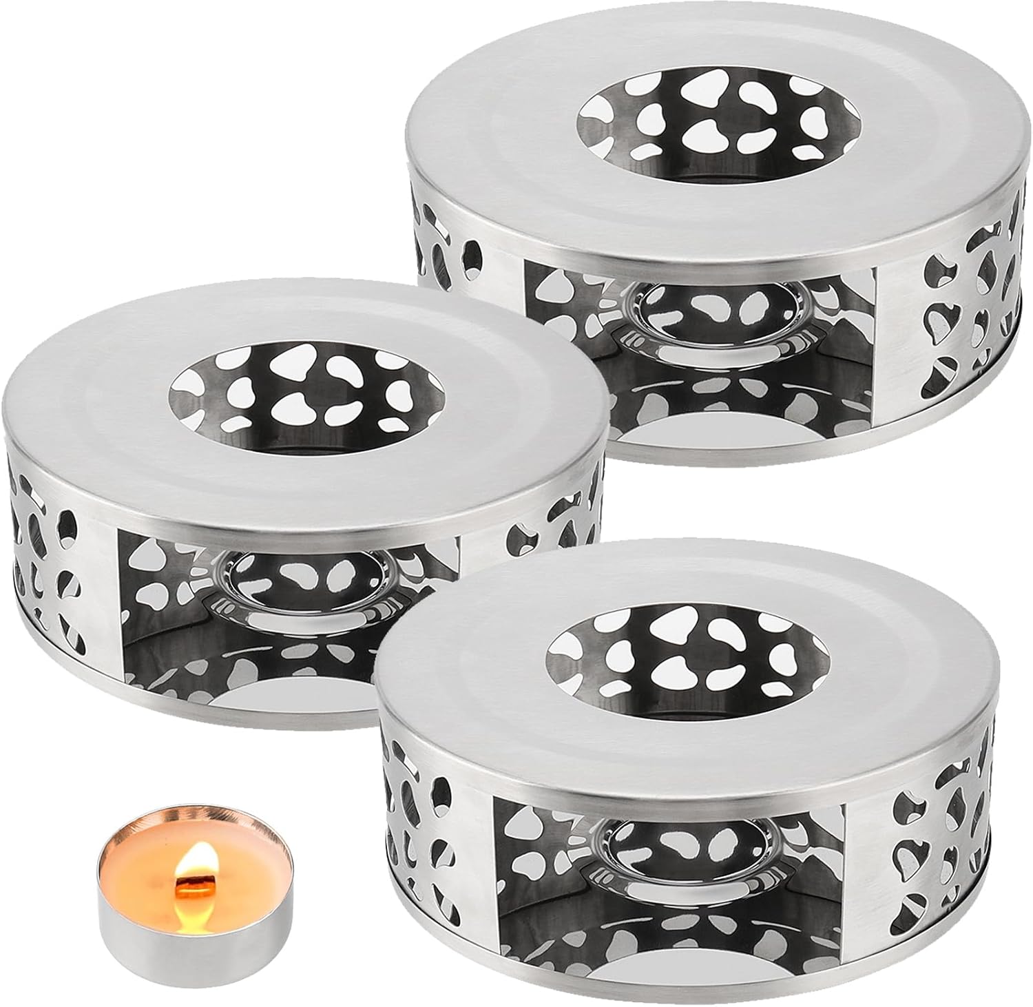 Amazon.com: HOIGON 3 PCS Teapot Warmer, Stainless Steel Brushed Tea Pot ...