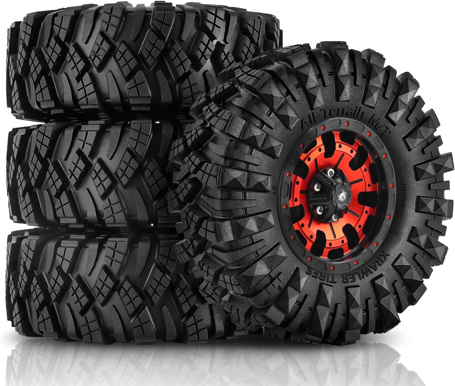 Amazon.com: 1.9 Beadlock Wheels Tires Set（4Pcs）， Mud Specific tire ...