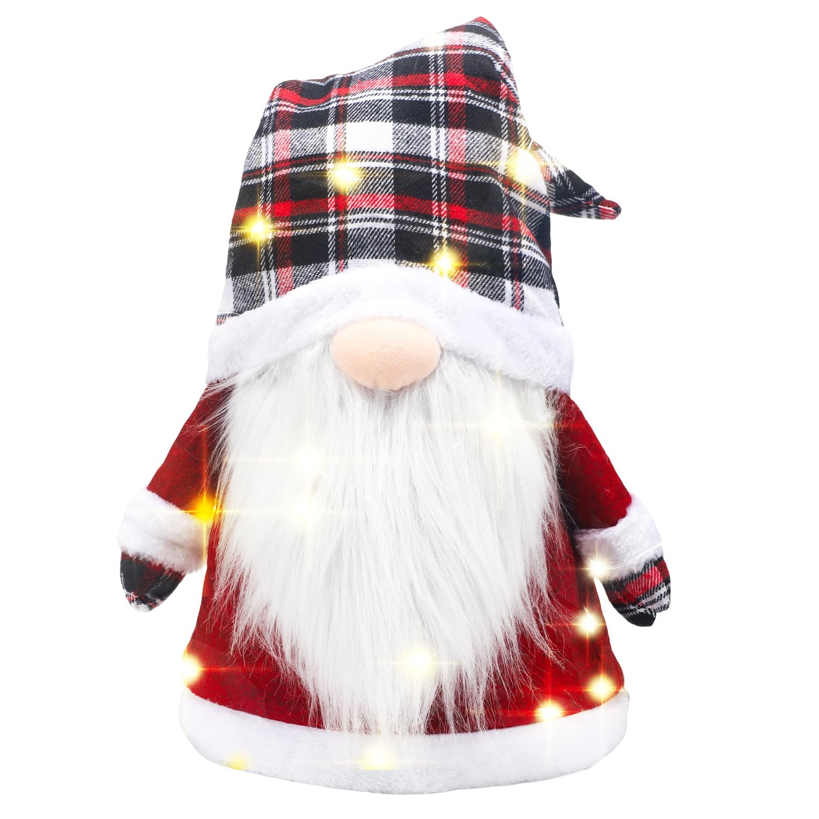 Amazon.com: Lighted Christmas Tree Topper 25 Inch Large Buffalo Plaid ...