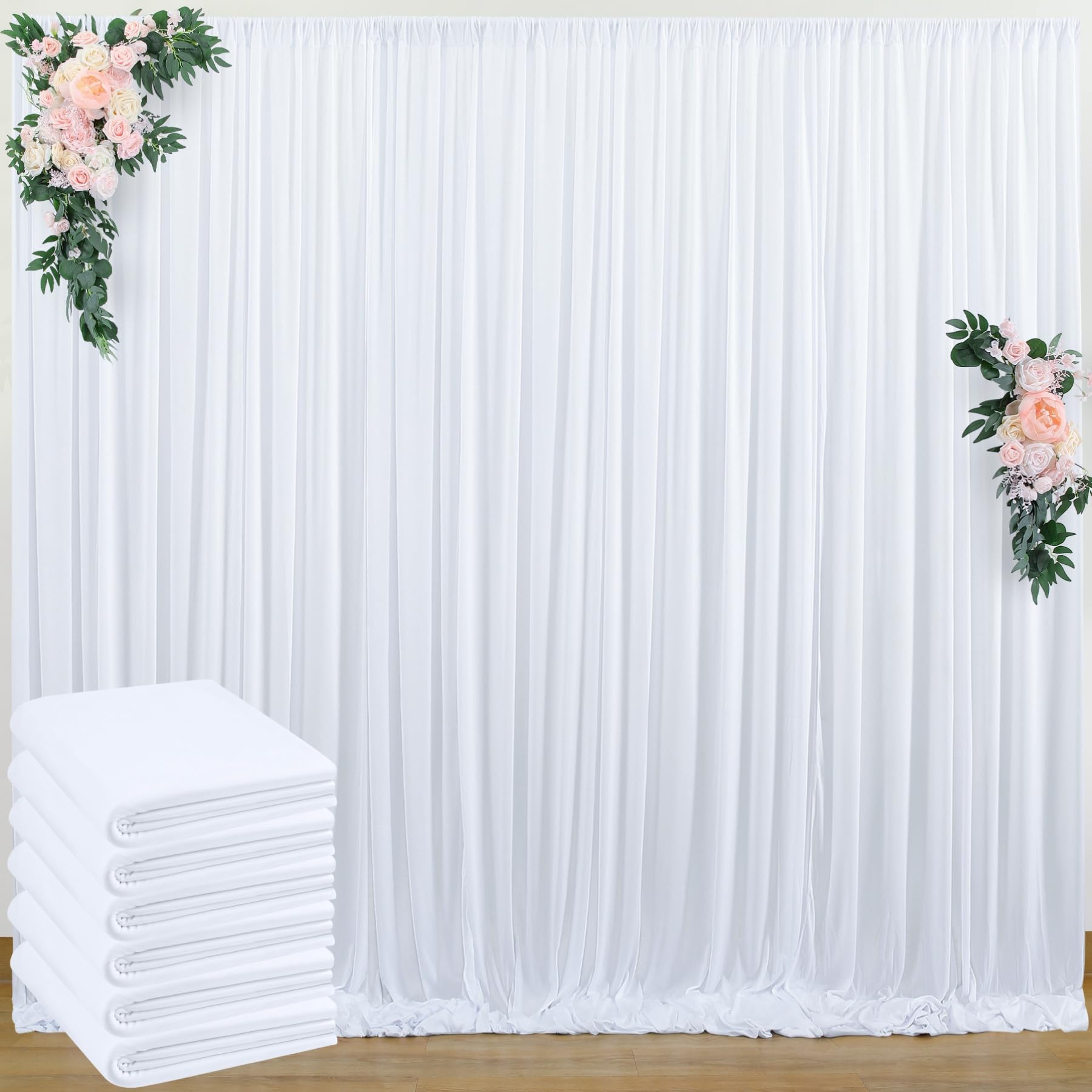 Amazon.com: 30 ft x 10 ft Wrinkle Free White Backdrop Curtain for ...
