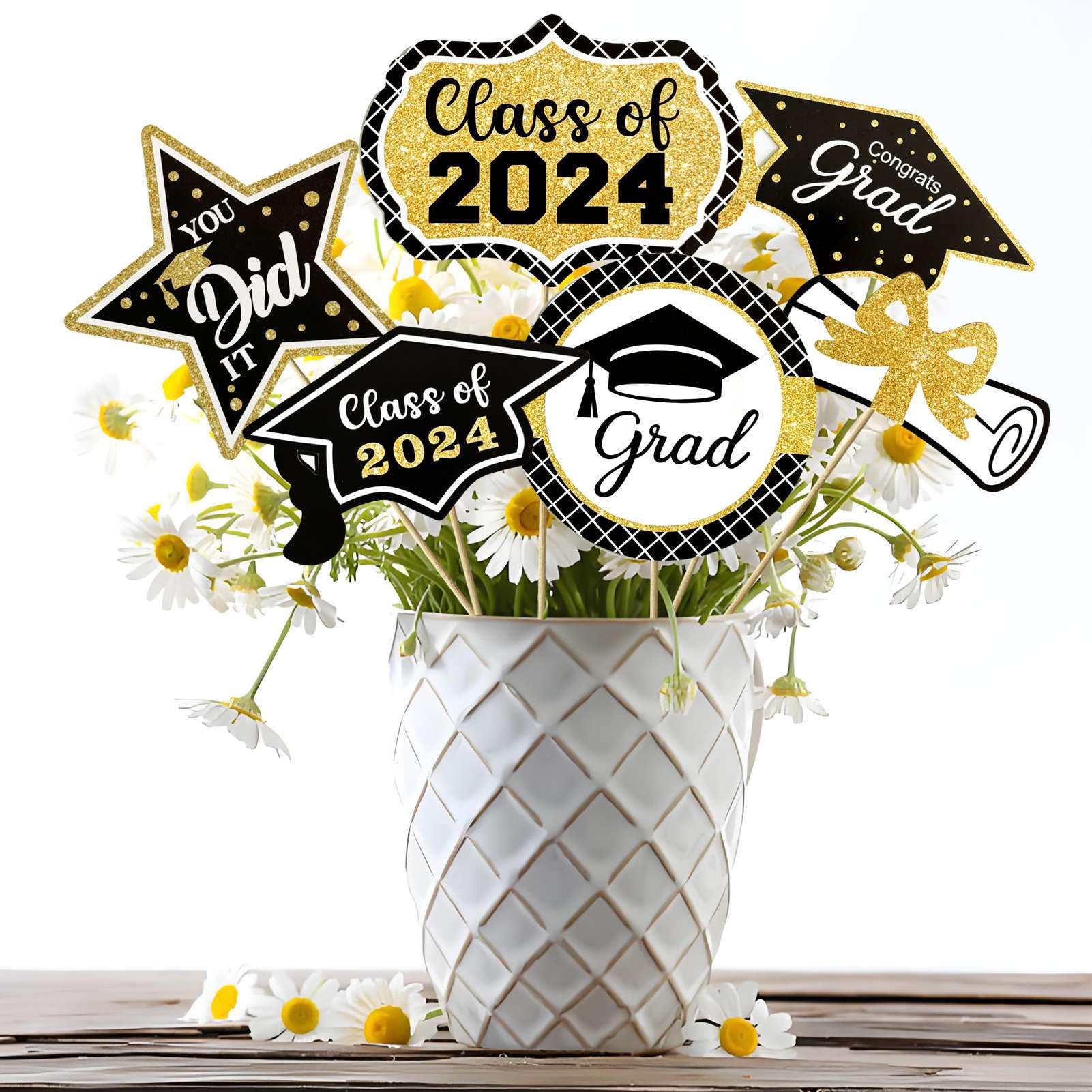 Amazon.com: 2024 Congrats Grad Table Centerpieces Sticks Double Sided ...