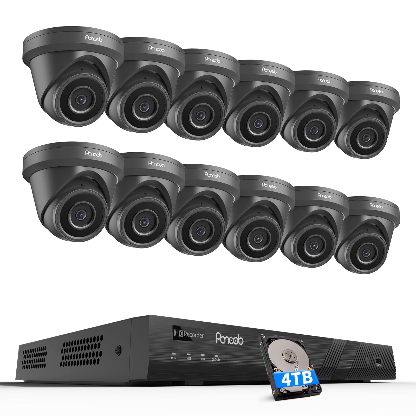 Amazon.com : PANOOB 16 Channel Security Camera System, 12x 5MP Wired IP ...