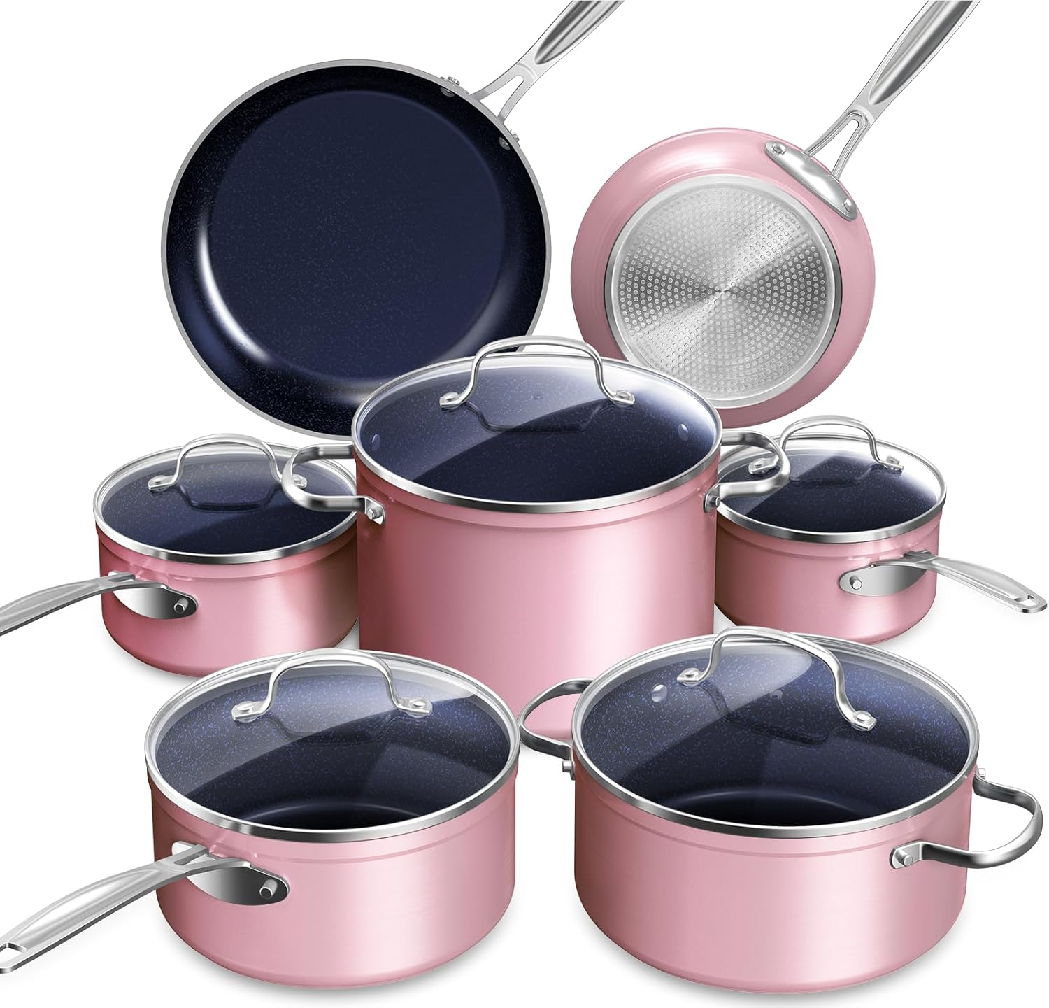 Amazon.com: Nuwave Healthy Duralon Blue Ceramic Nonstick Cookware Set ...