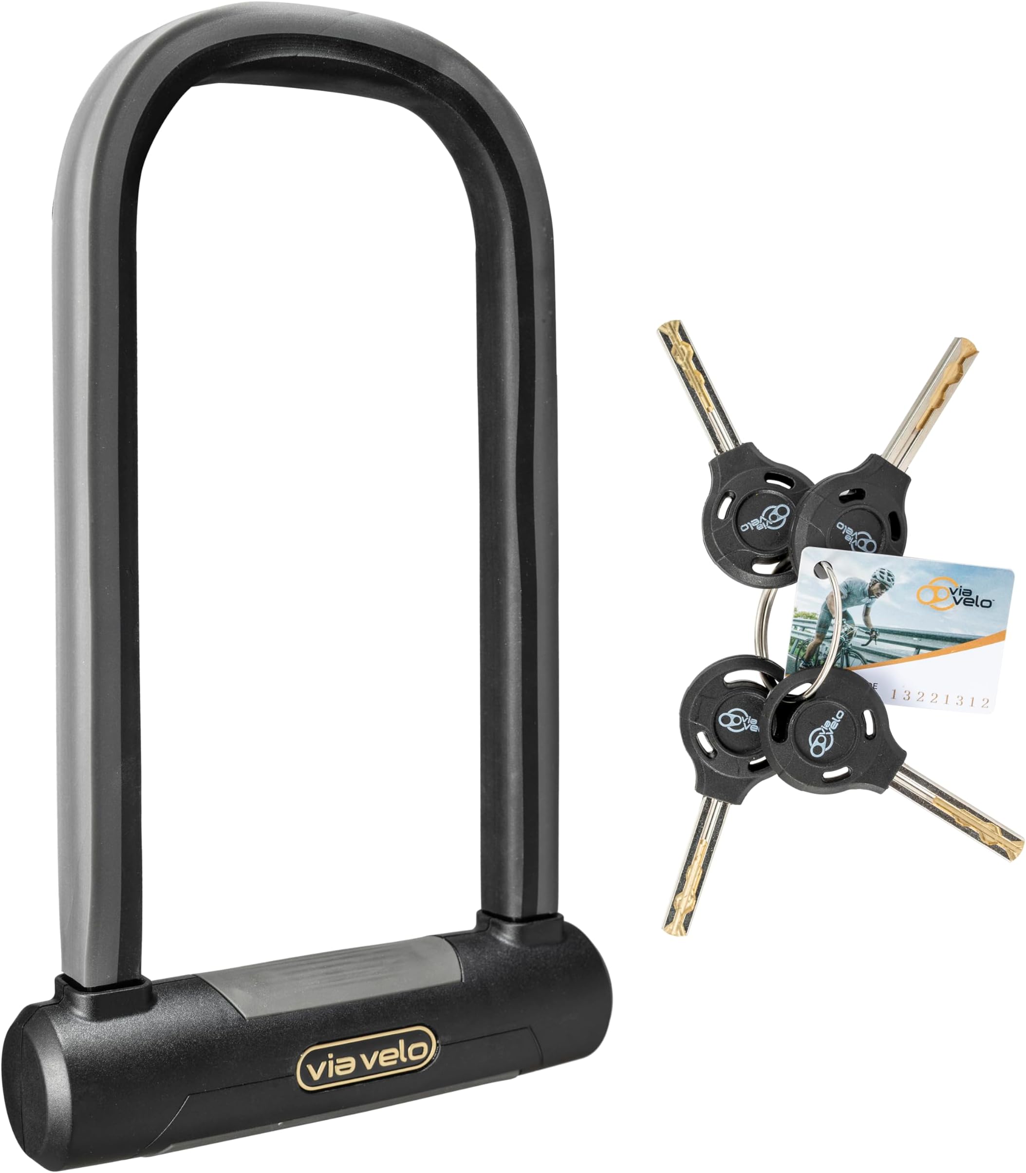 Amazon.com: Via Velo Bike U Lock l Via Velo Elite U Lock 20CrMnTi Steel ...