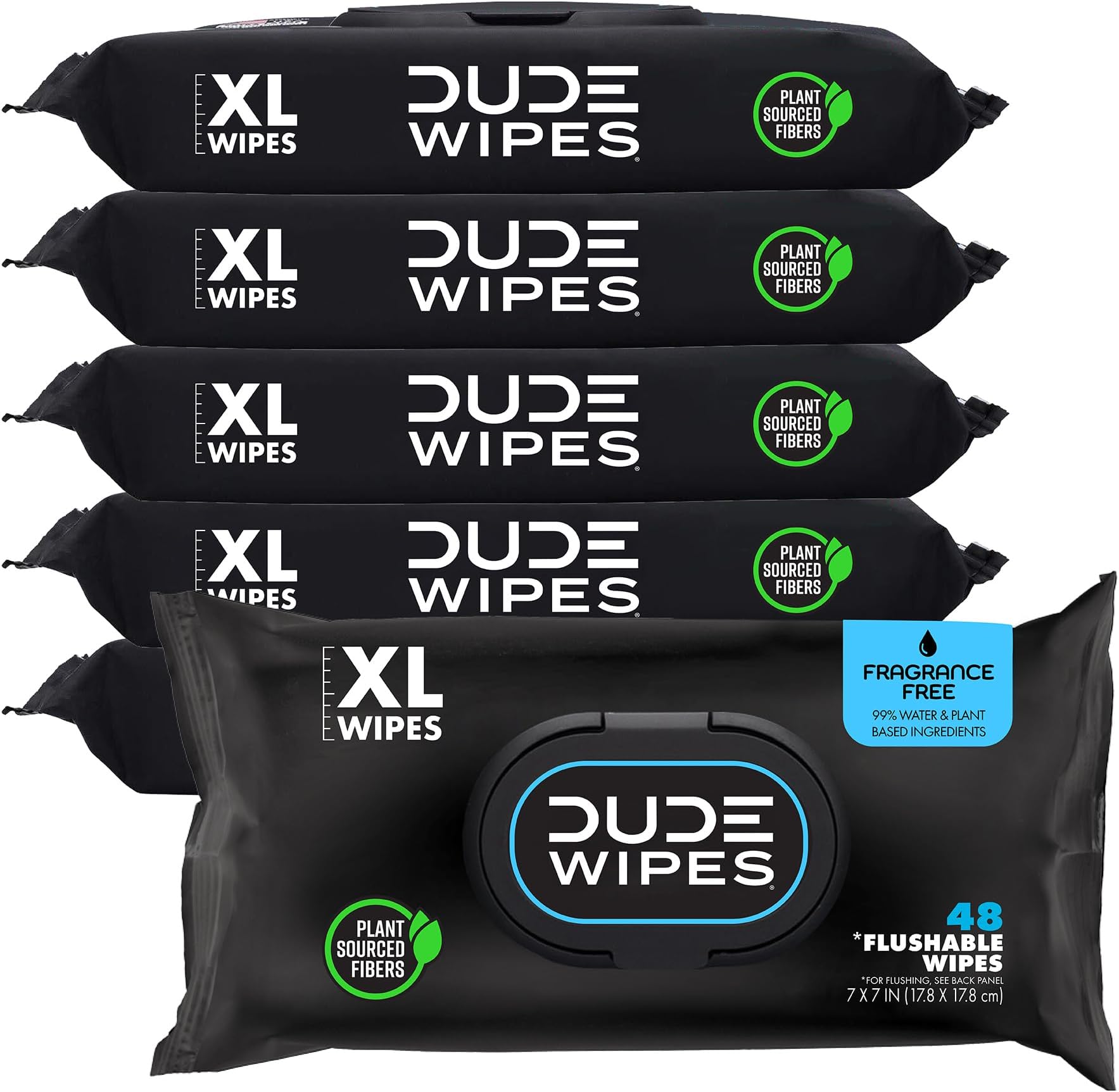Amazon.com: DUDE Wipes - Flushable Wipes - 6 Pack, 288 Wipes ...