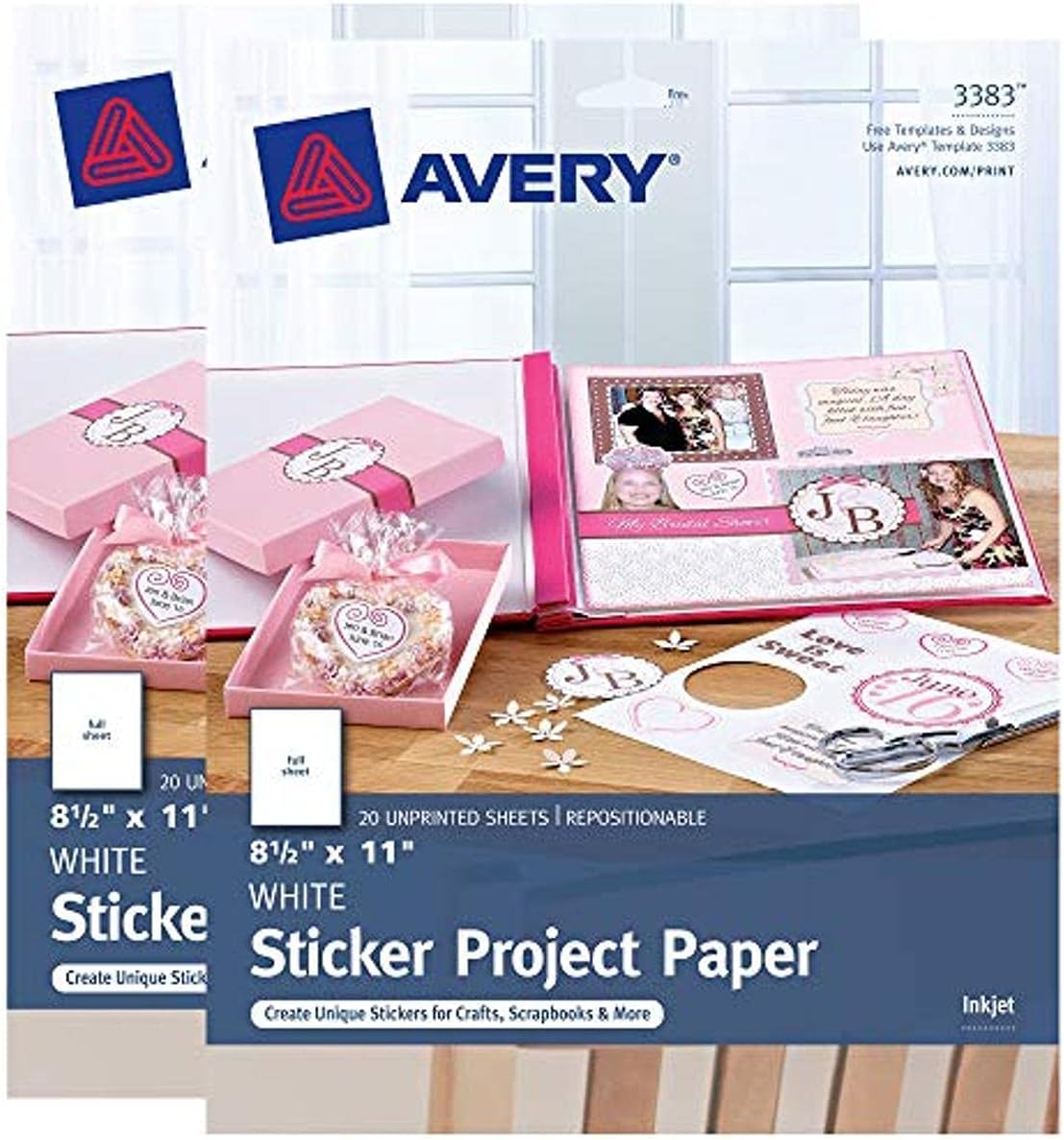 Amazon.com : Avery Repositionable Sticker Project Paper, Matte White, 8 ...