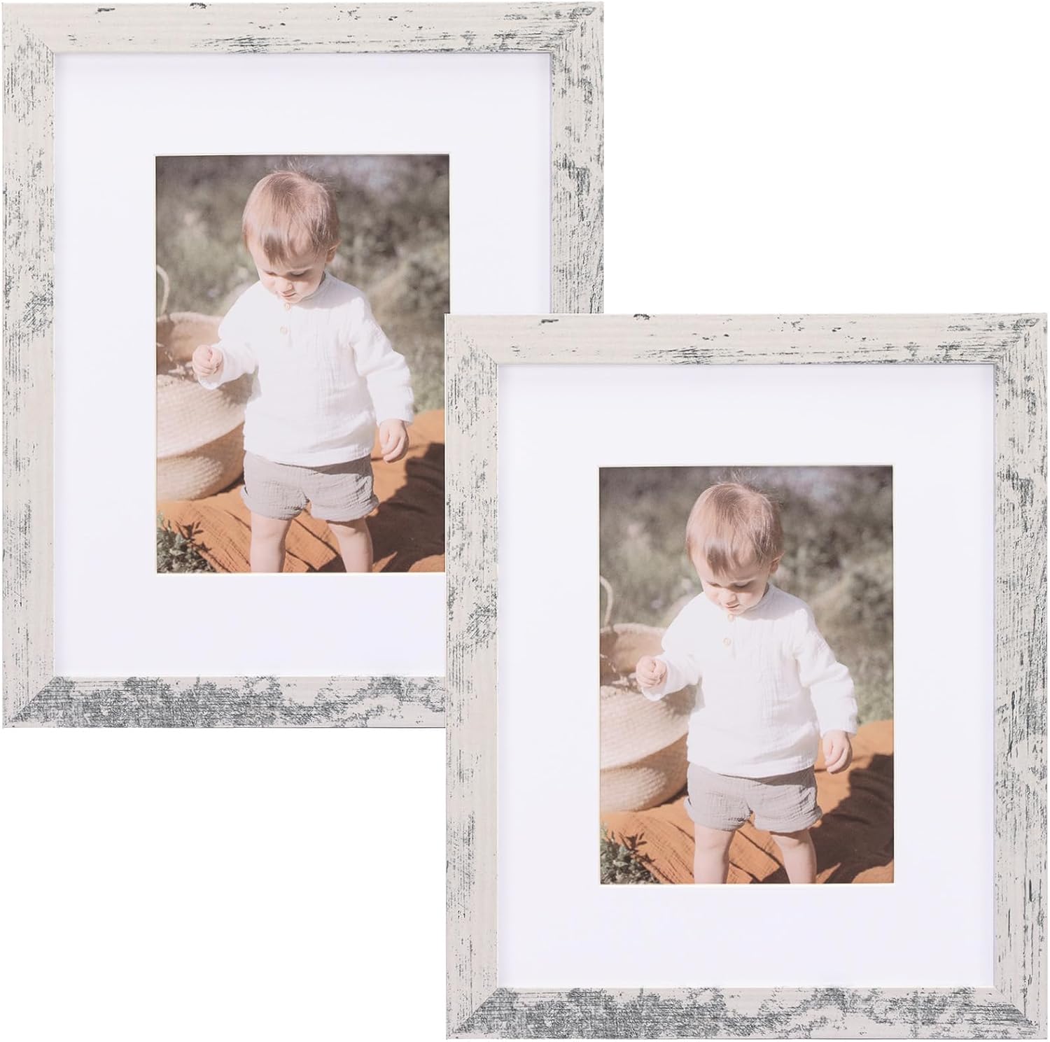 Amazon.com - Fixwal Picture Frames, Set of 2 - 8x10 Distressed White ...