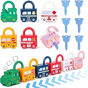 Lock and Key Car Toys, Lock and Key Toys for Toddlers 1-3, Montessori ...