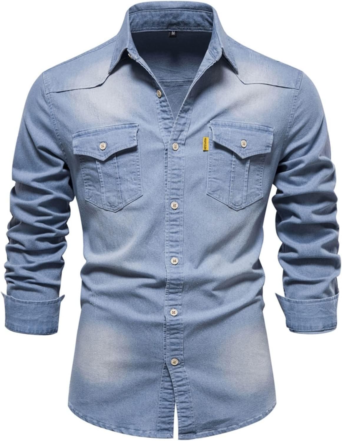 Camicia di Jeans Uomo, Camicia Denim Jeans Uomo, Camicia in Denim ...