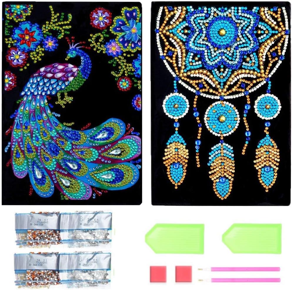 Xgood 2 Packs A5 Diamond Painting Cover Notebooks 5D Special Shaped ...