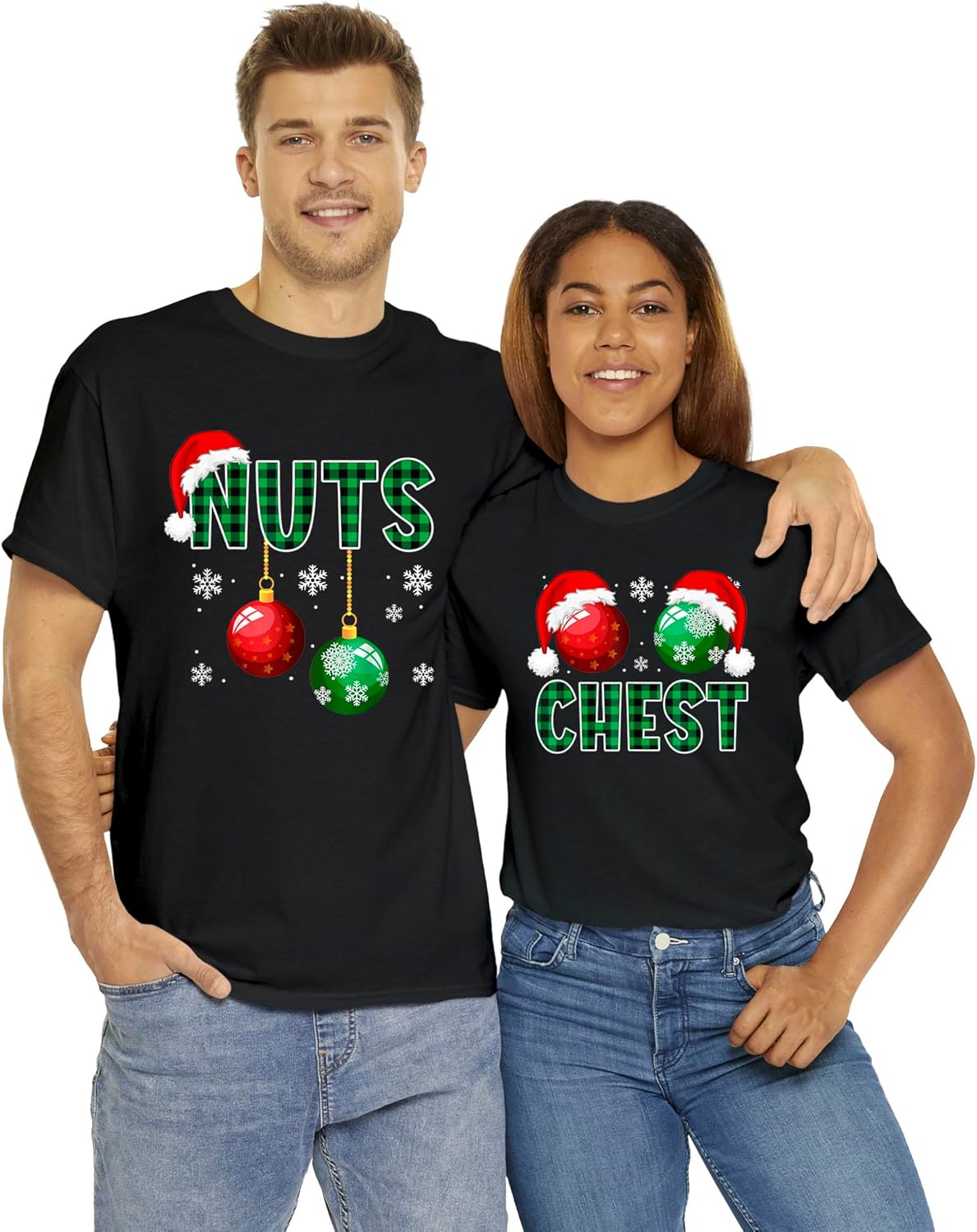 Chest Nuts Matching Chestnuts Funny Christmas Couples Chest Unisex T ...