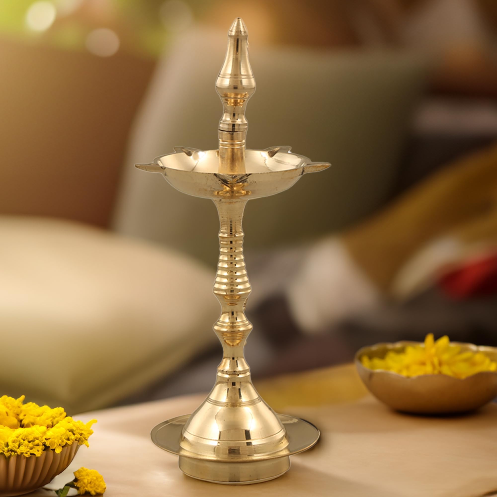 Buy Sacch Brass Akhand Diya for Puja, 2 Piece, Gold Online at Low ...