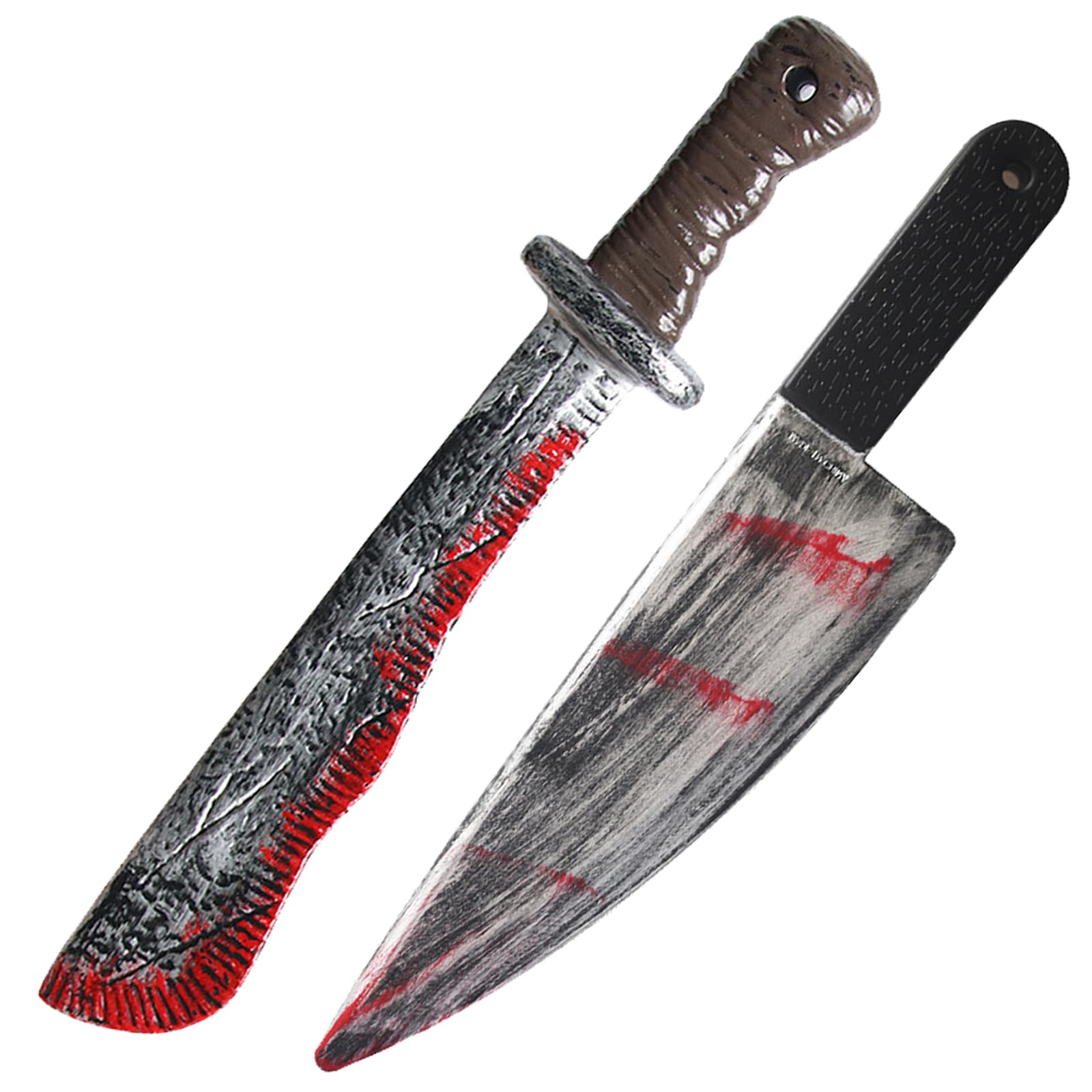 CODOMOR 2 Pack Halloween Scary Fake Knife Zombie Horror Kitchen Knife ...