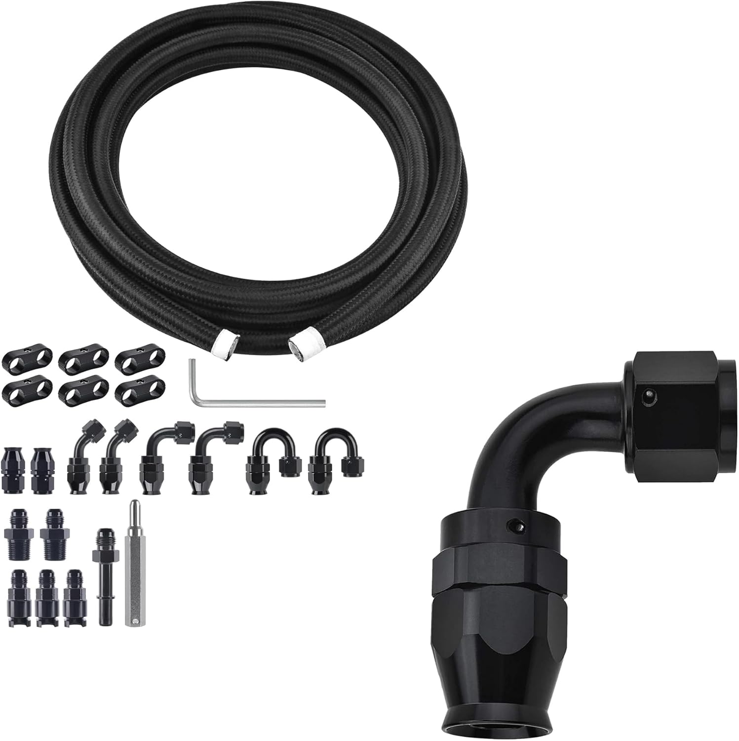 Amazon.com: EVIL ENERGY 6AN PTFE E85 Nylon Braided Fuel Line Kit 26FT ...